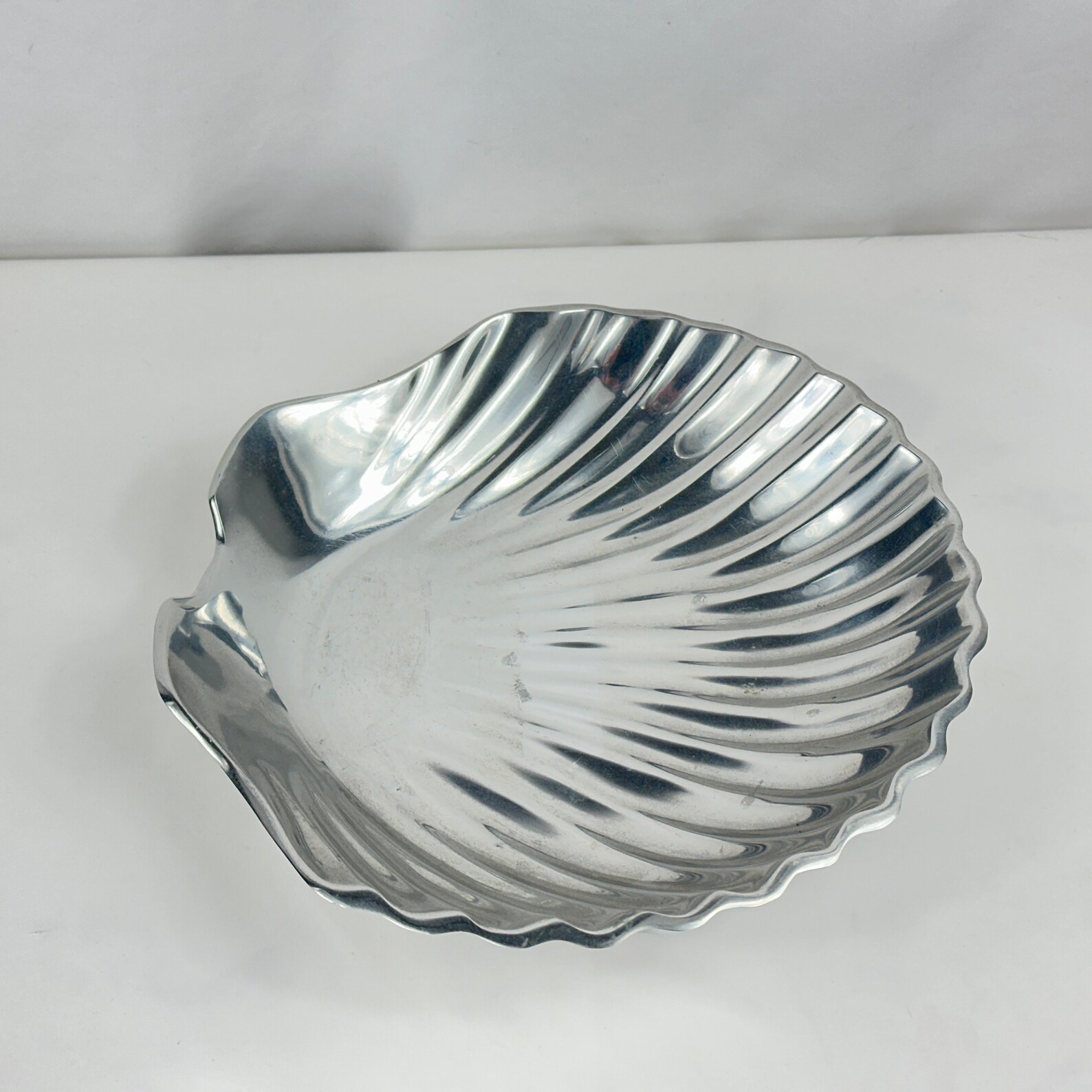 Vintage 1980s IHI India Handicrafts Inc 10 Silver Pewter Clam Sea Shell ...