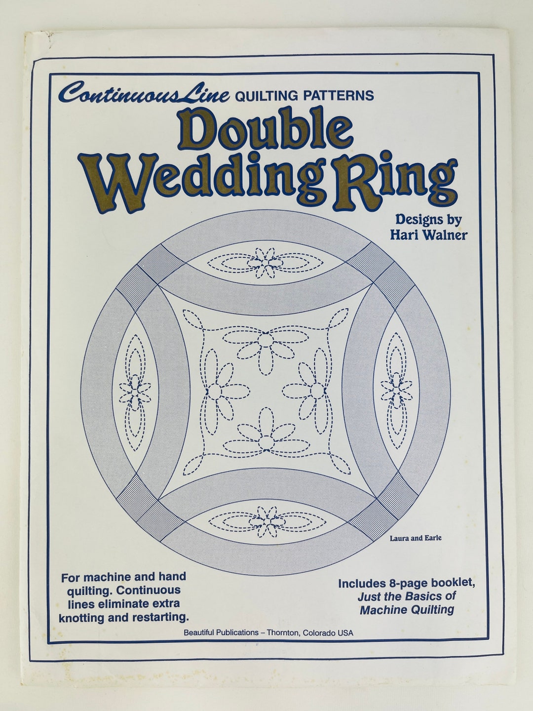 Vintage 1995 Continuous Line Quilting Patterns in Double Wedding Ring ...