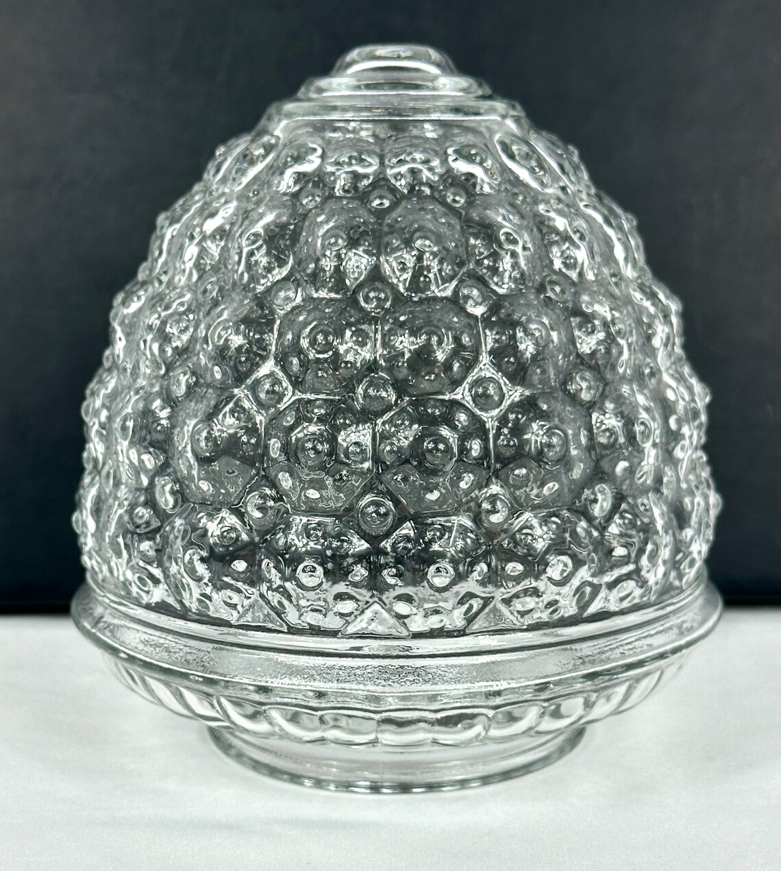 1950’s Hobnail Bubble Textured Clear Glass Acorn Beehive Shape Light ...