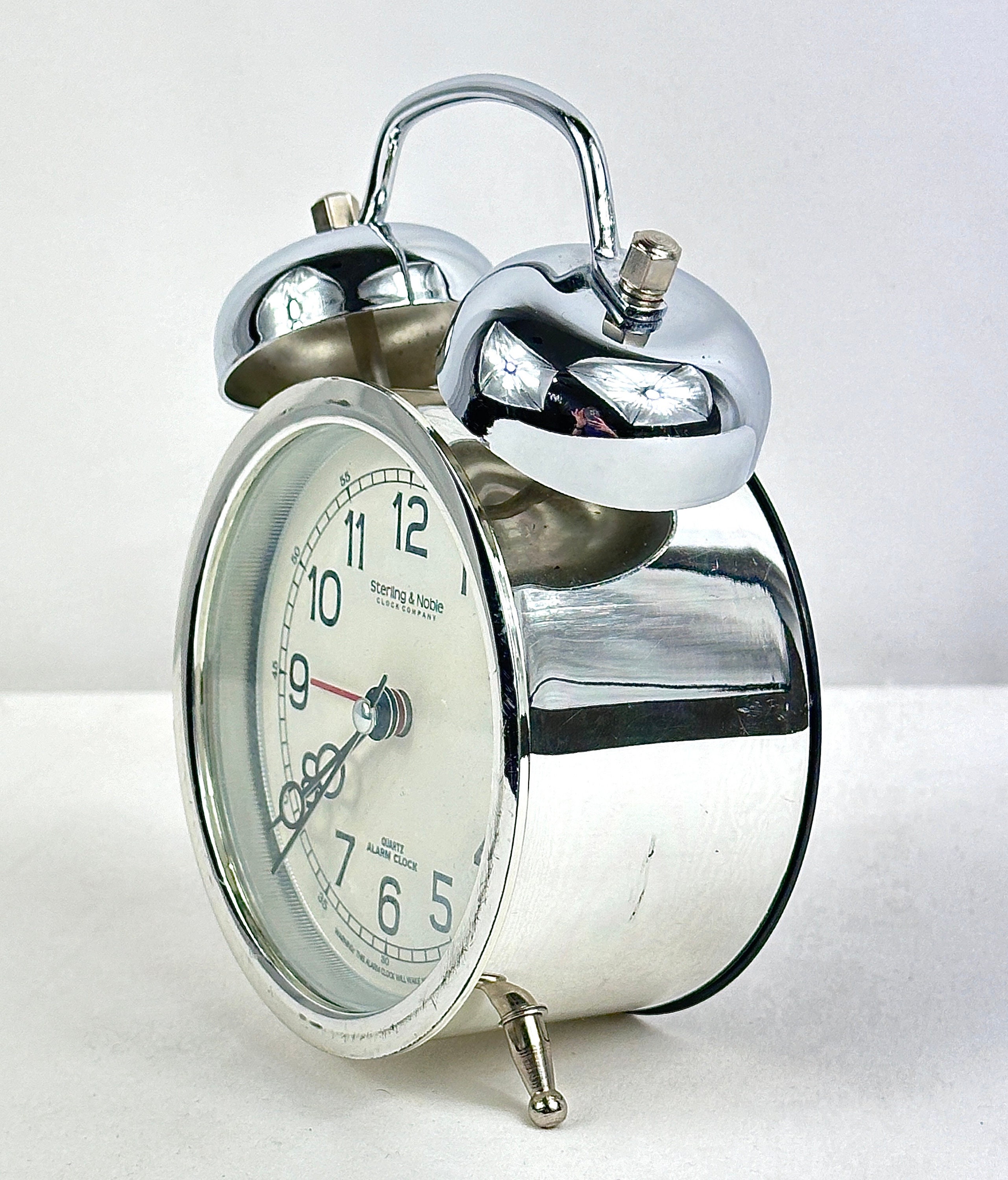 Vintage 1990s Sterling & Noble Clock Company 4 Retro Chrome Analog ...
