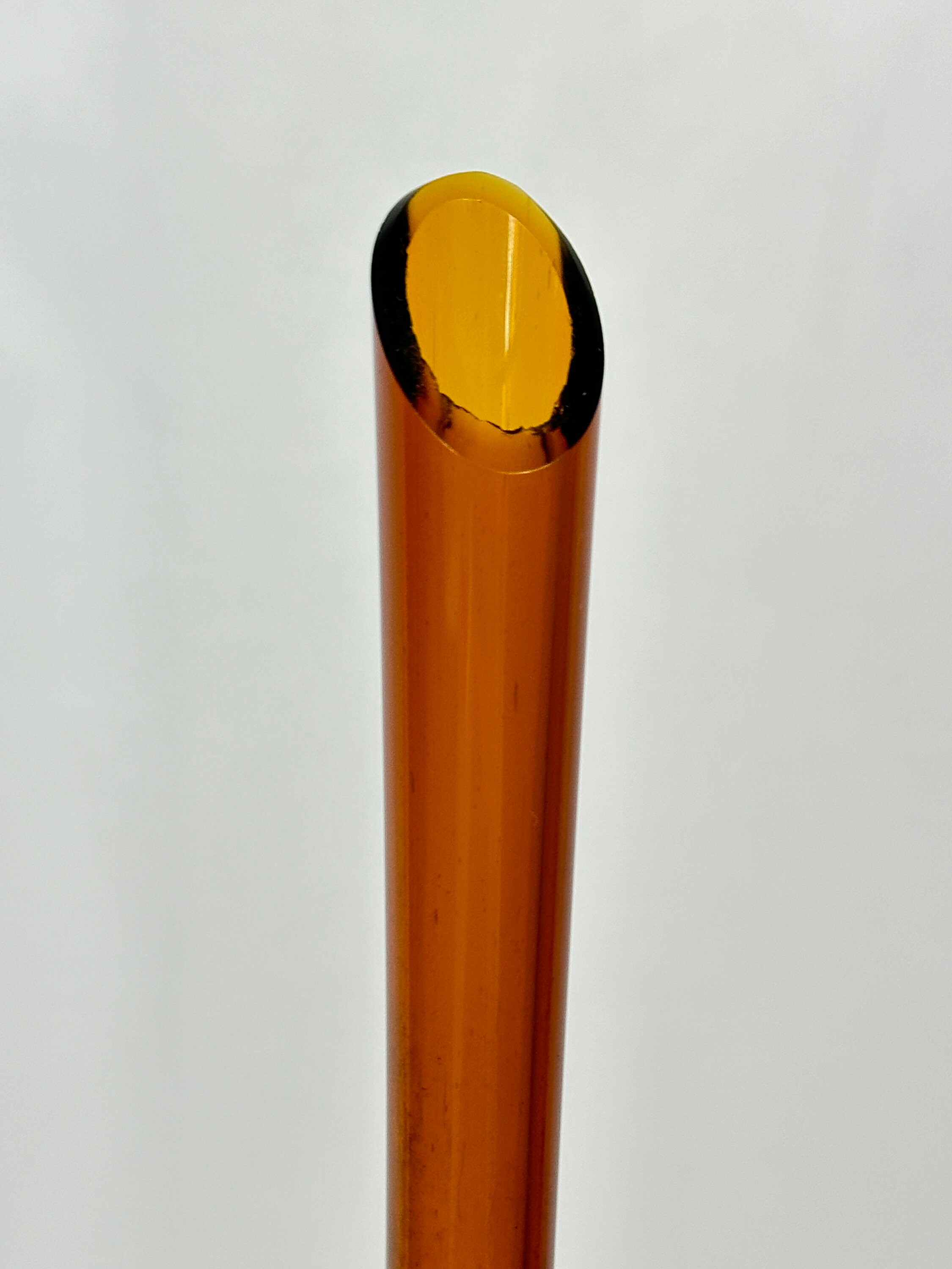 Vintage Mid Century Hand Blown Amber Glass Long Narrow Neck 17 Pitcher ...