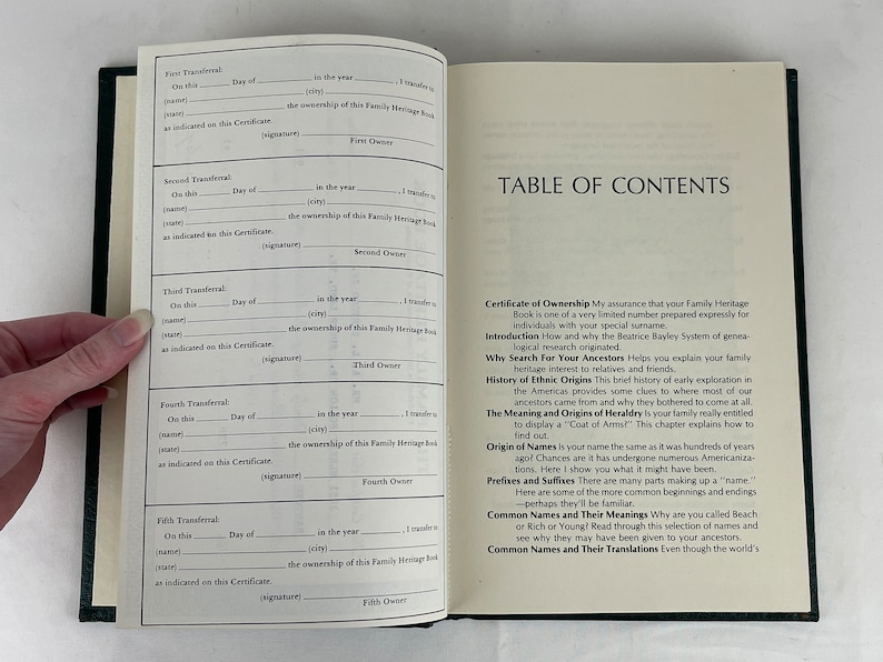 Original the Family Heritage Book by the Beatrice Bayley System of ...