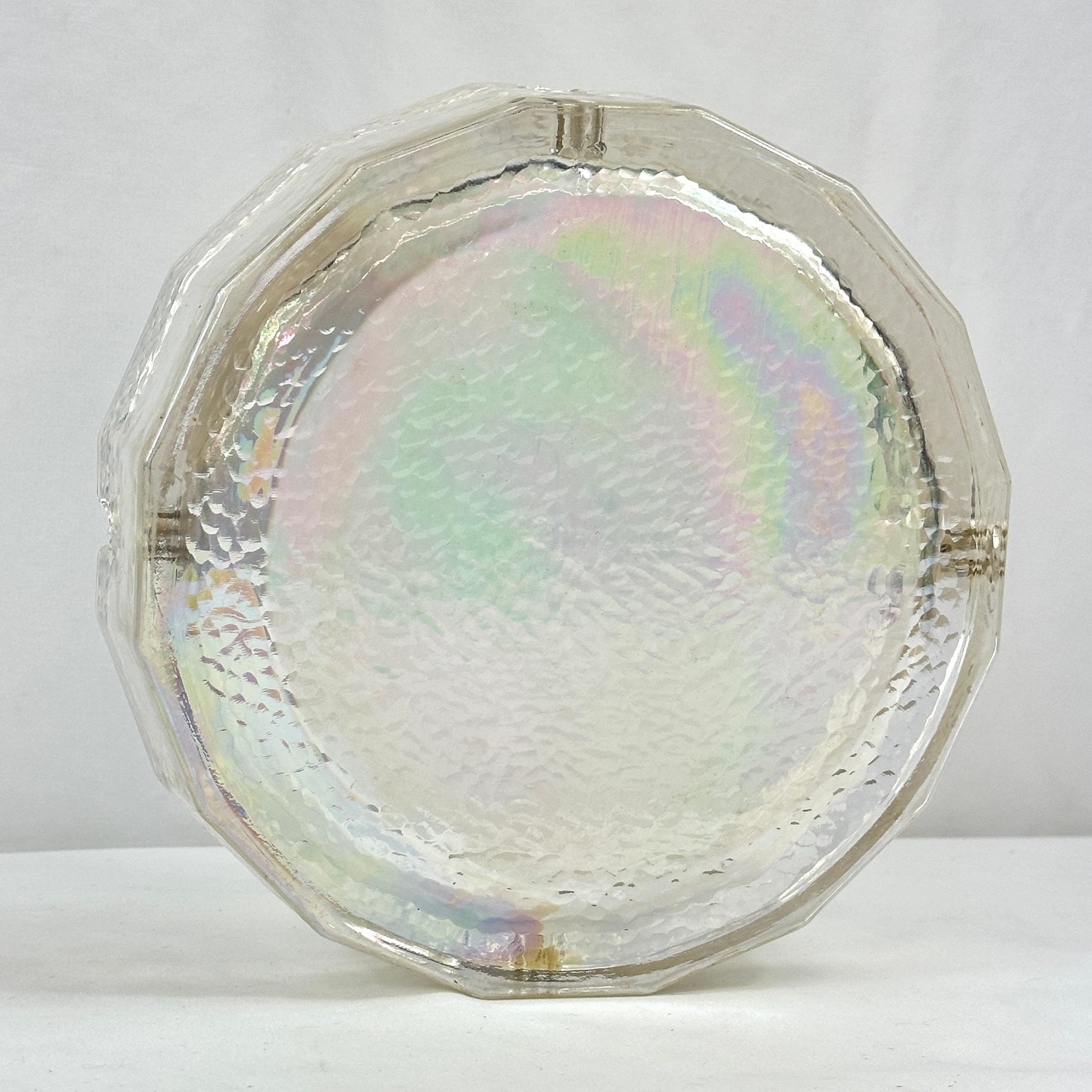 Vintage Mid Century 1960s Blenko Glass Clear Rainbow Iridescent ...