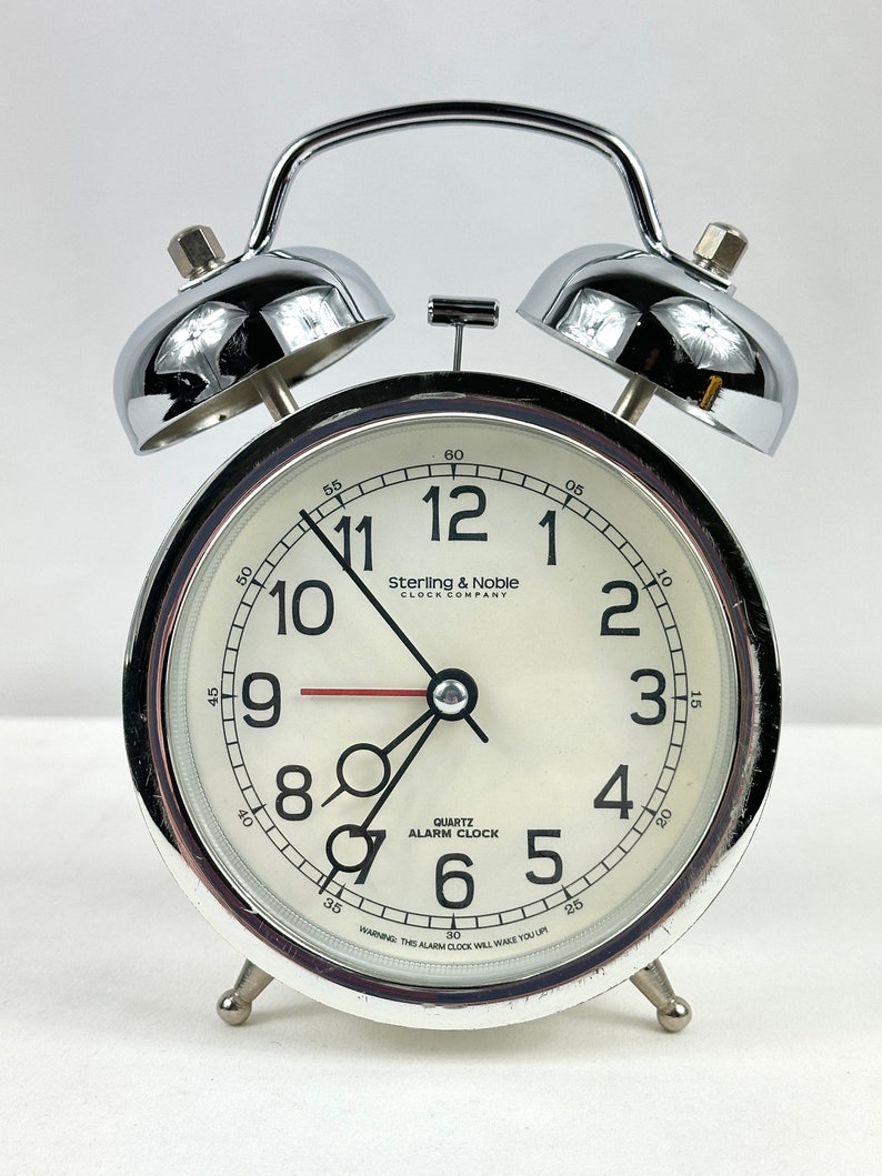 Vintage 1990s Sterling & Noble Clock Company 4 Retro Chrome Analog ...
