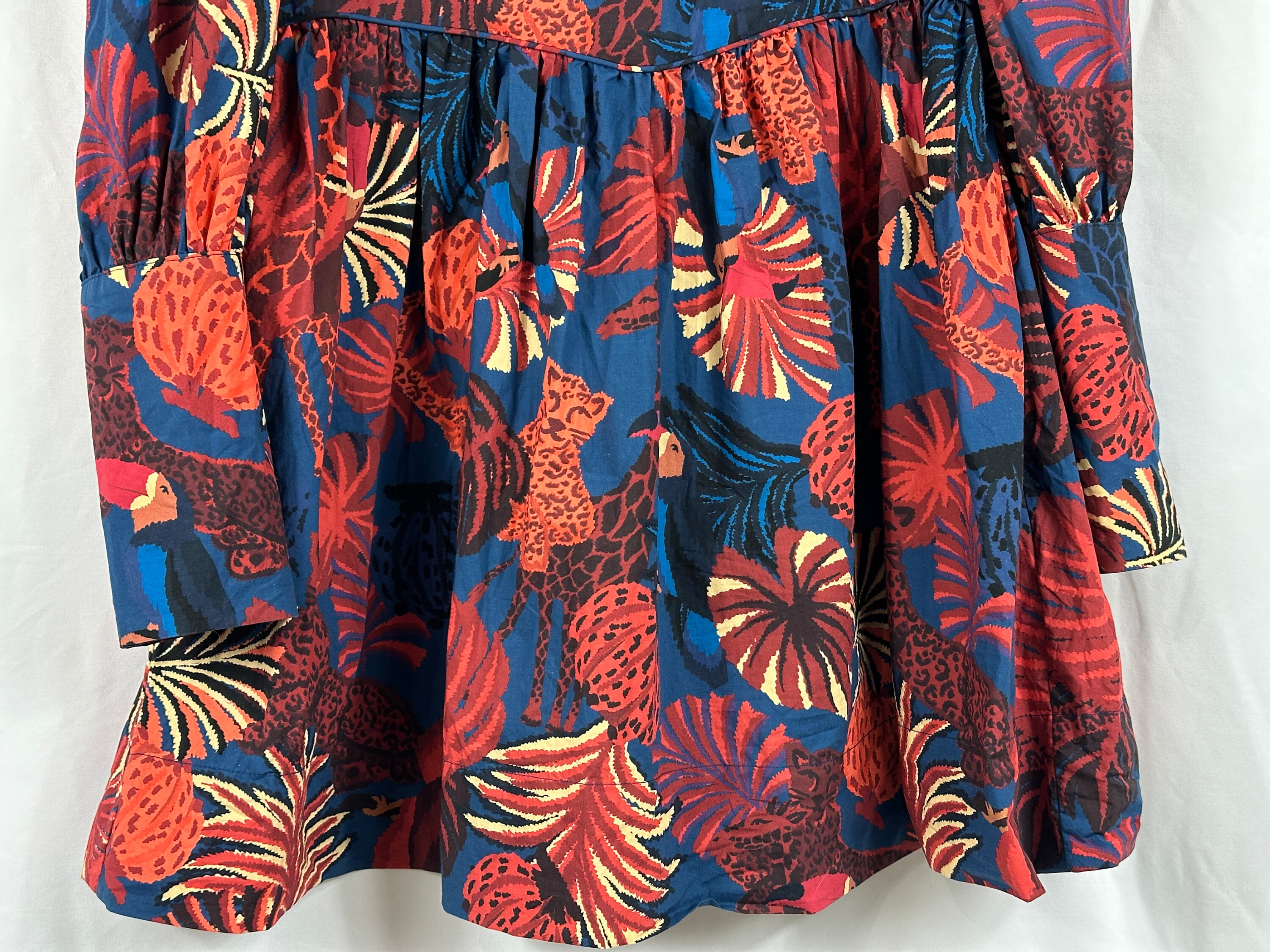 Farm Rio Animals Tapestry Pattern Tropical Print Cotton Minidress ...