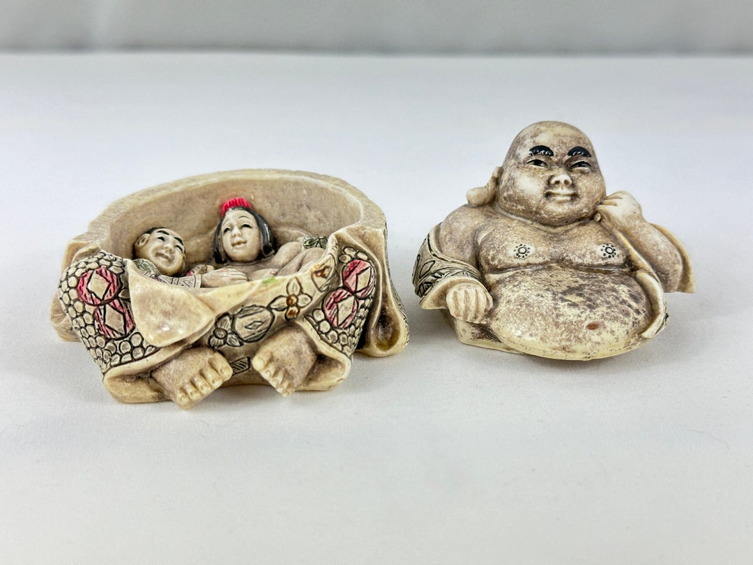 Naughty Happy Buddha Trinket Box Hidden Erotic Scene Vintage TAI Resin ...