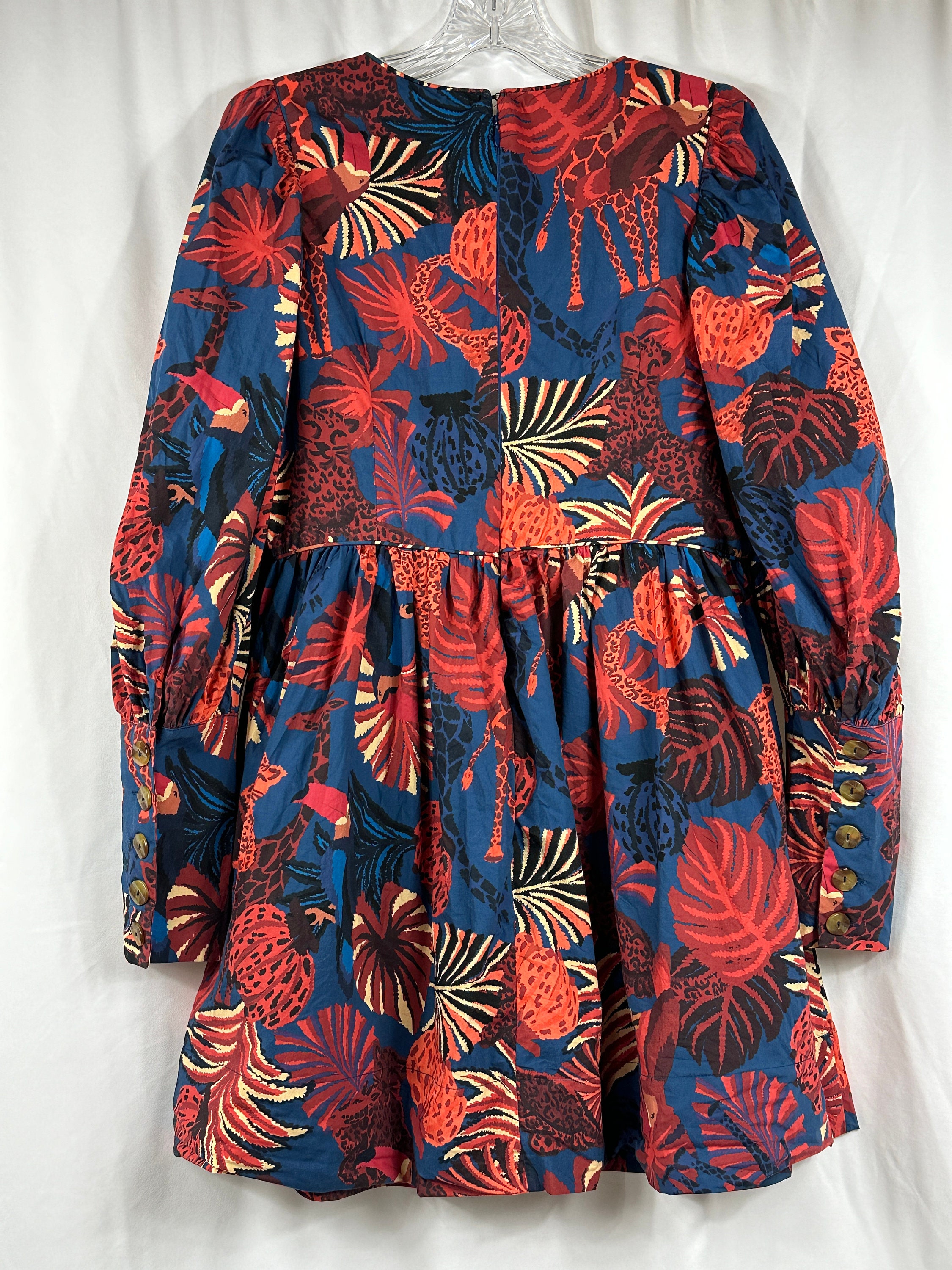 Farm Rio Animals Tapestry Pattern Tropical Print Cotton Minidress ...