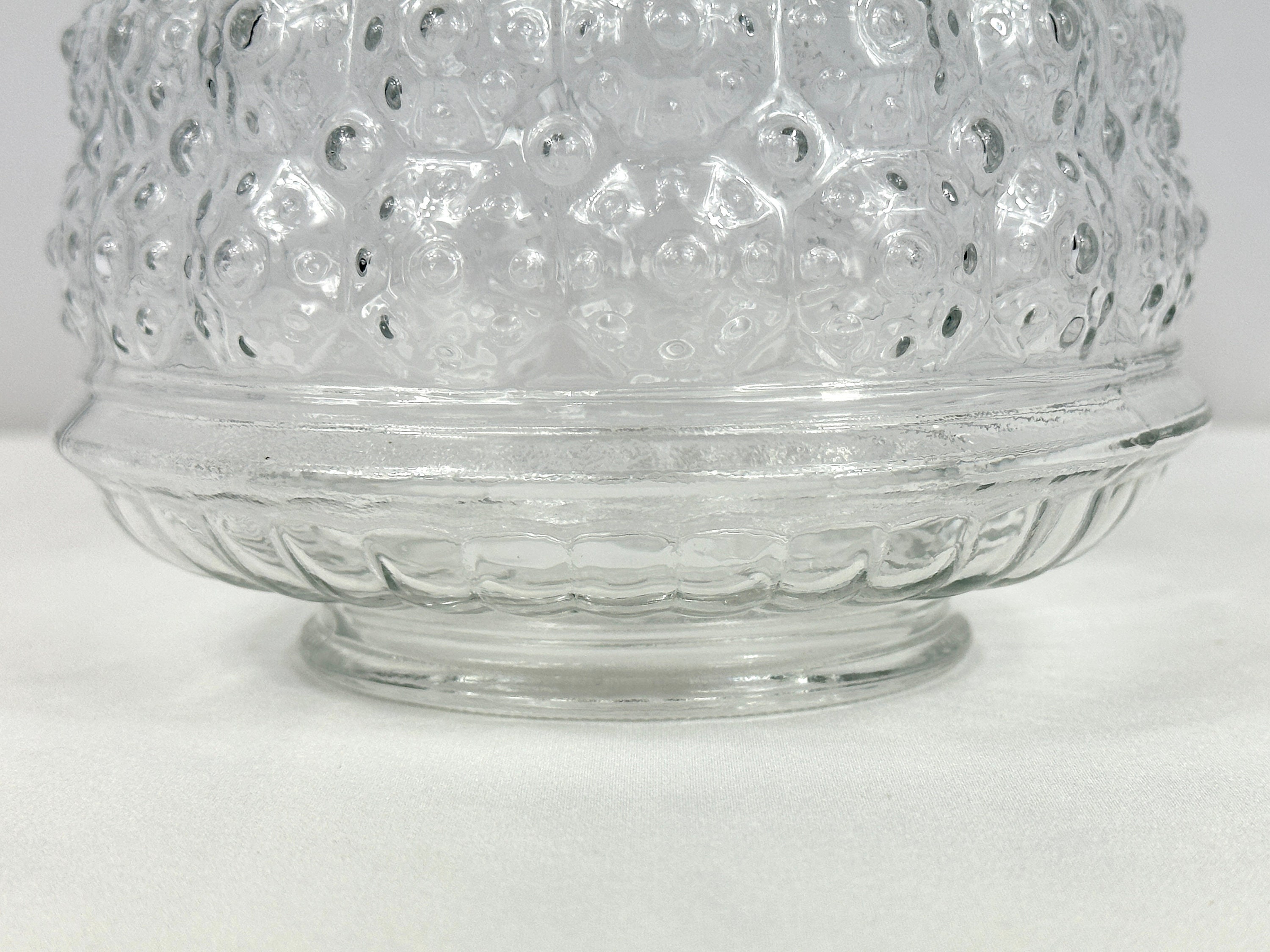 1950’s Hobnail Bubble Textured Clear Glass Acorn Beehive Shape Light ...