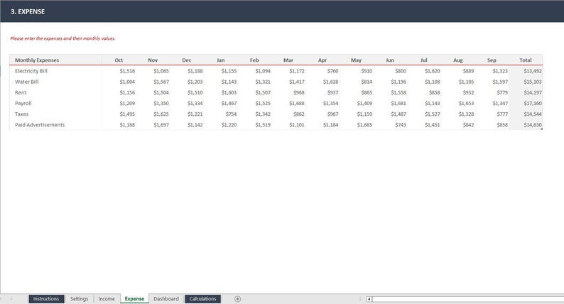 Income and Expenses Excel Dashboard - Etsy