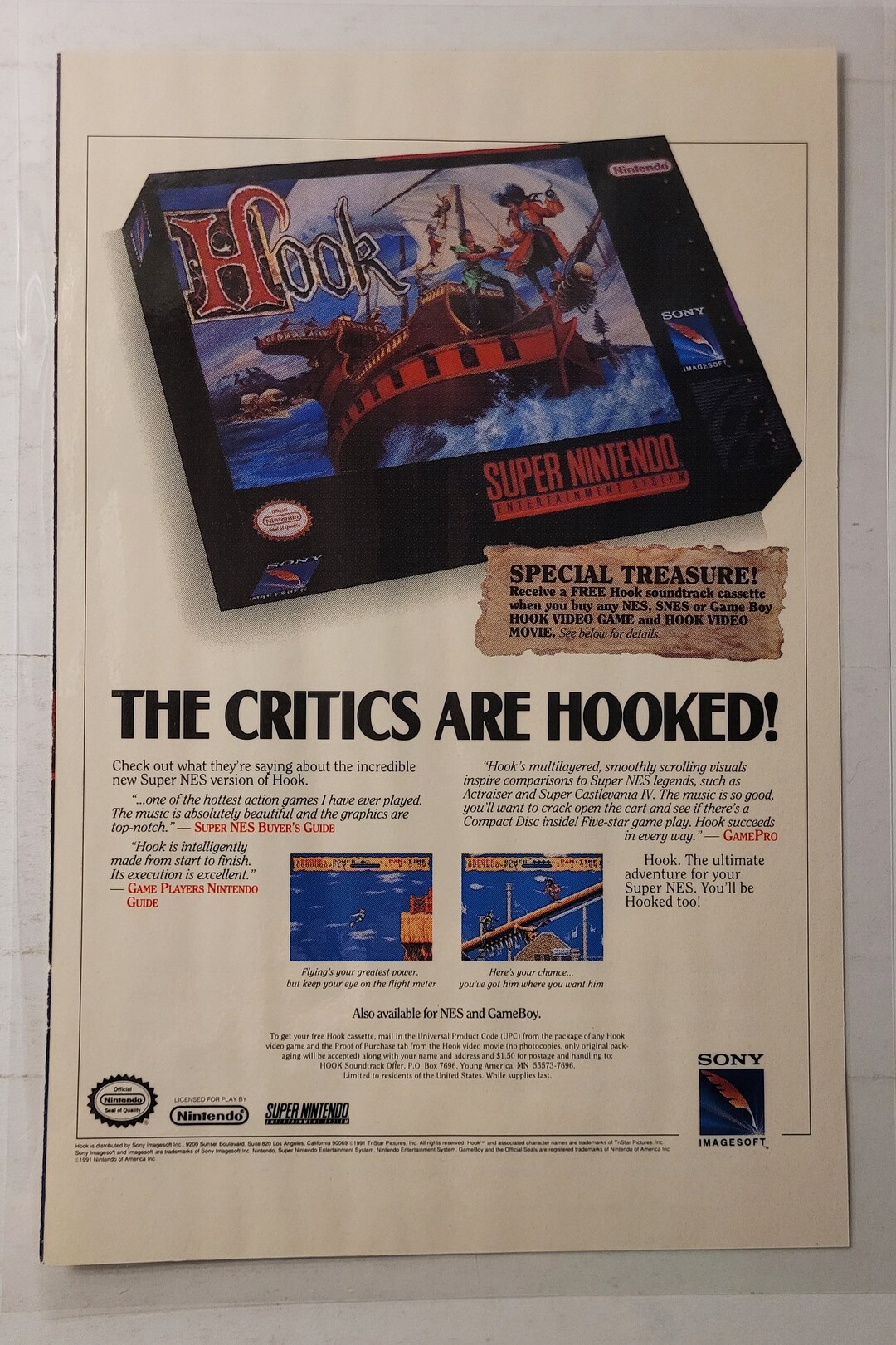 Vintage Super Nintendo HOOK Comic Book Advertisement (1991) - Etsy