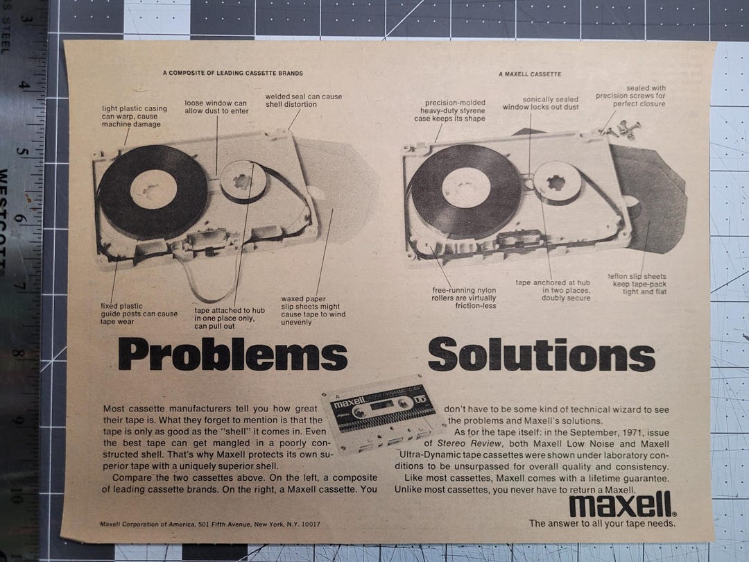 Vintage 1970s MAXELL Cassette Tapes Magazine Advertisement - Etsy