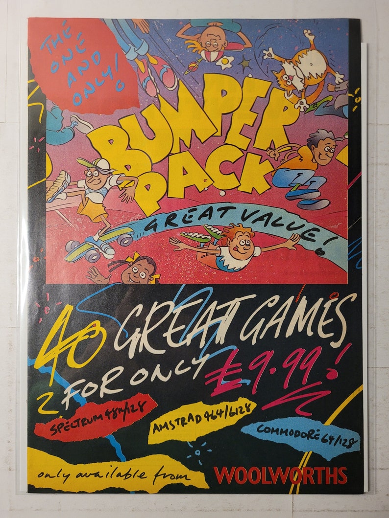 Vintage UK Woolworths PC Video Game Bumper Pack Advertisement (1988) - Etsy