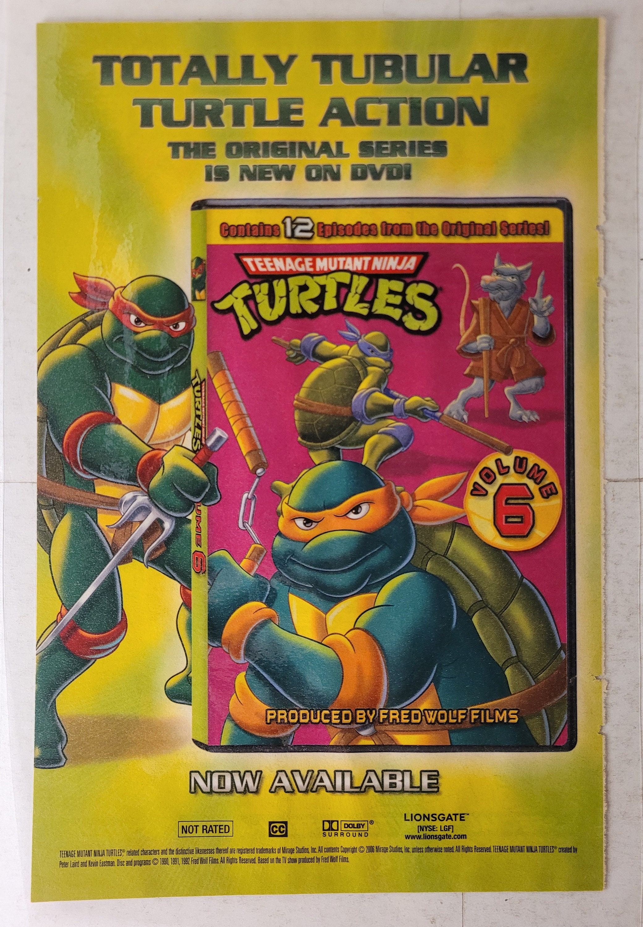 Teenage Mutant Ninja Turtles (TMNT) DVD Ad From Comic Book (2006) - Etsy