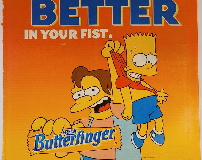 2002 Bart Simpson and Nelson Simpsons Butterfinger Print Advertisement ...