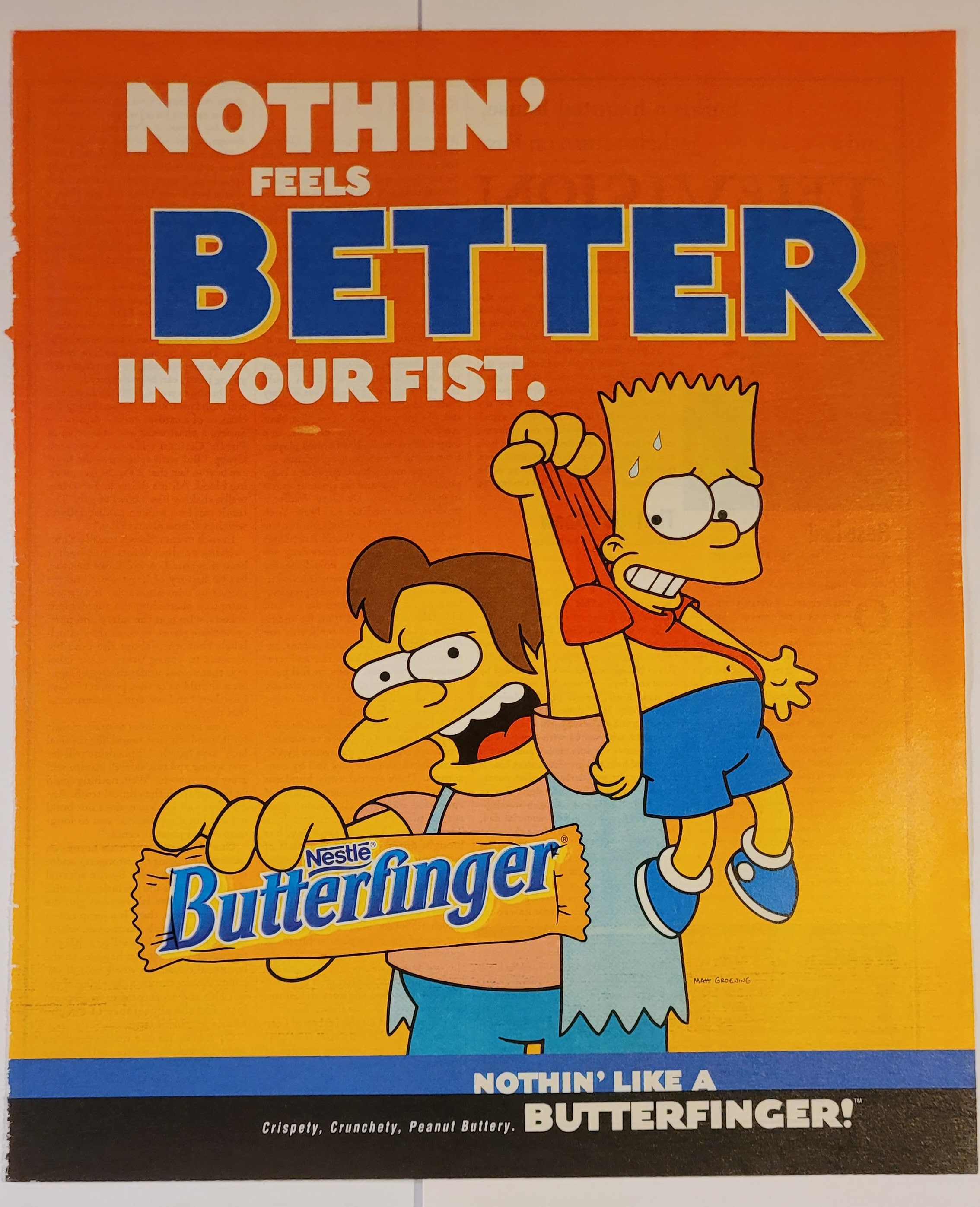 2002 Bart Simpson and Nelson Simpsons Butterfinger Print - Etsy
