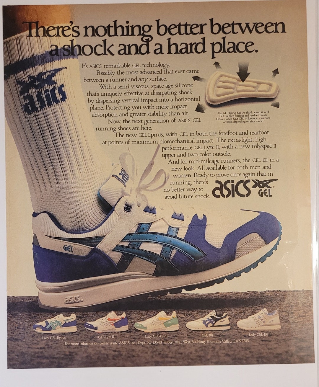 1988 Large Format ASICS Gel Magazine Advertisement - Etsy