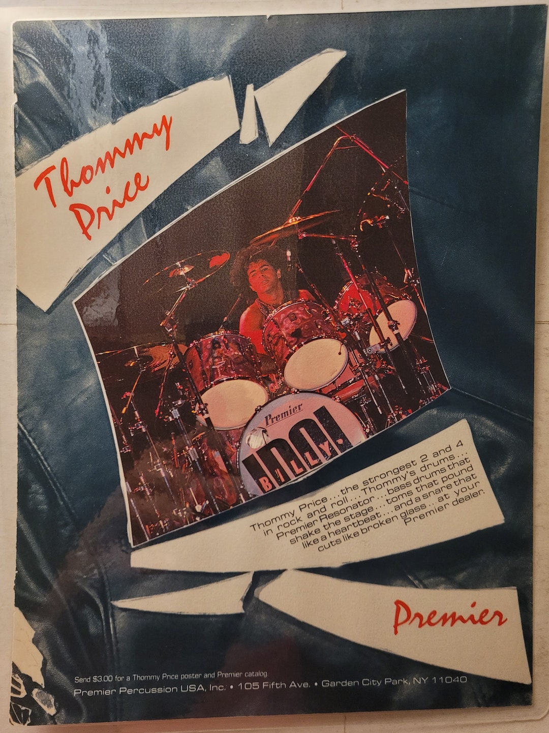 Thommy Price Billy Idol Premier Percussion USA Drums Advertisement From ...