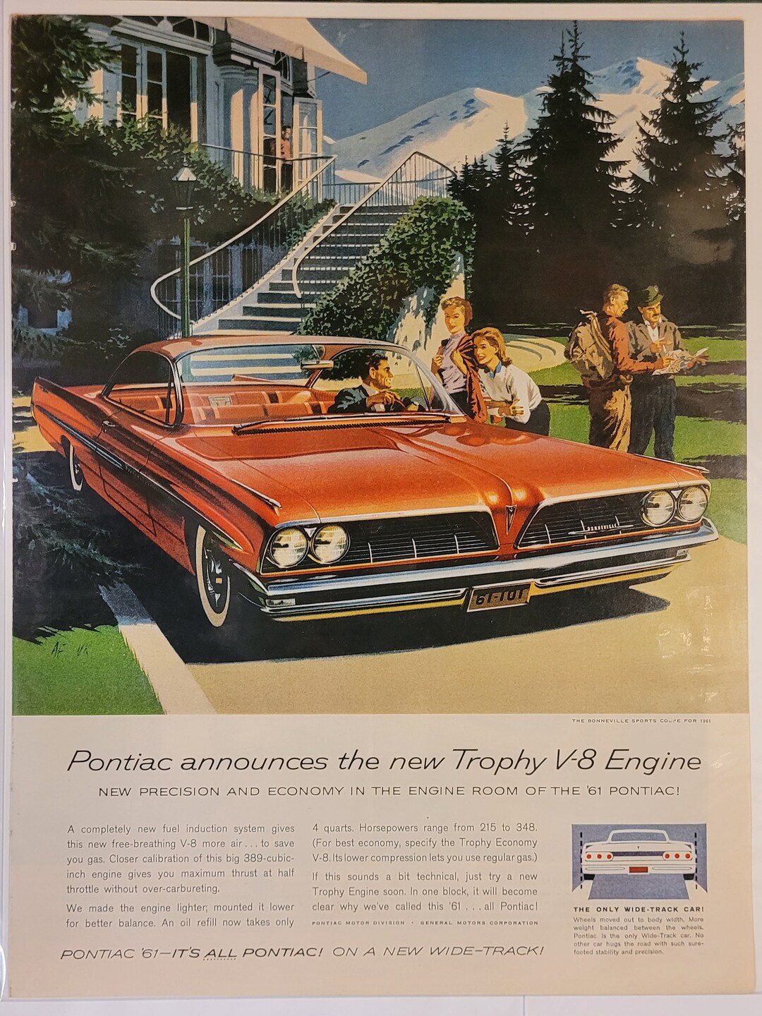 Vintage 1961 Pontiac Trophy V-8 Engine '61 Illustrated Magazine ...