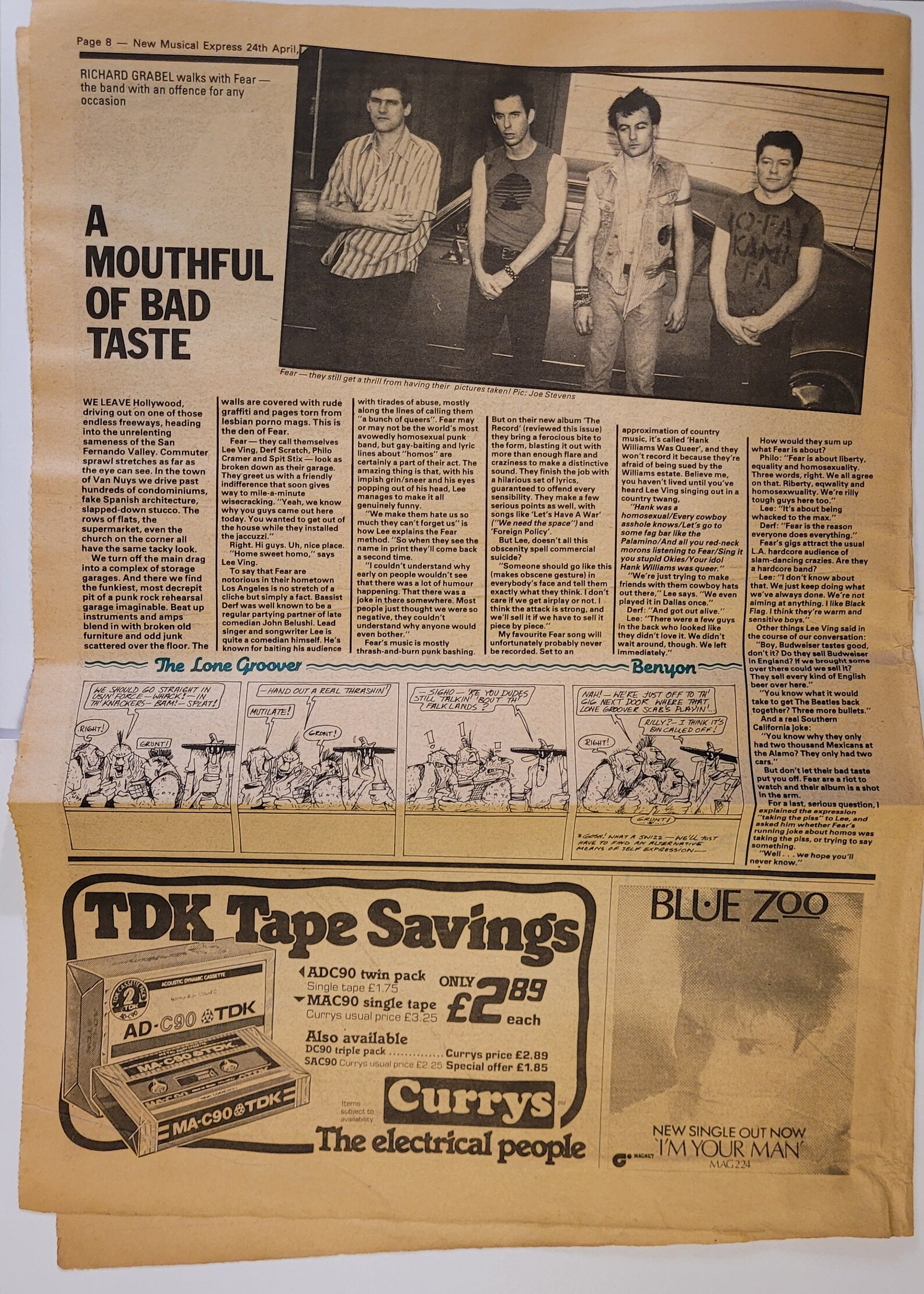 1982 NME Article on Richard Grabel and FEAR (punk Rock) Magazine ...