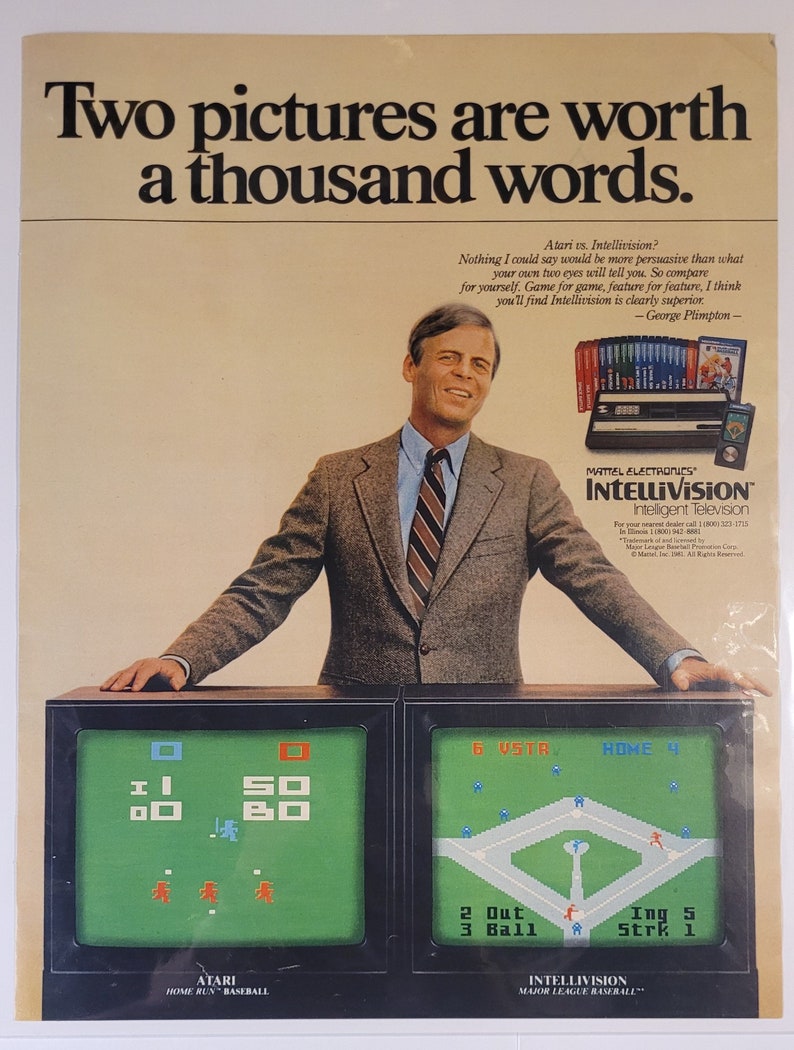 1981 George Plimpton "atari Vs. Intellivision" Large Format Magazine ...