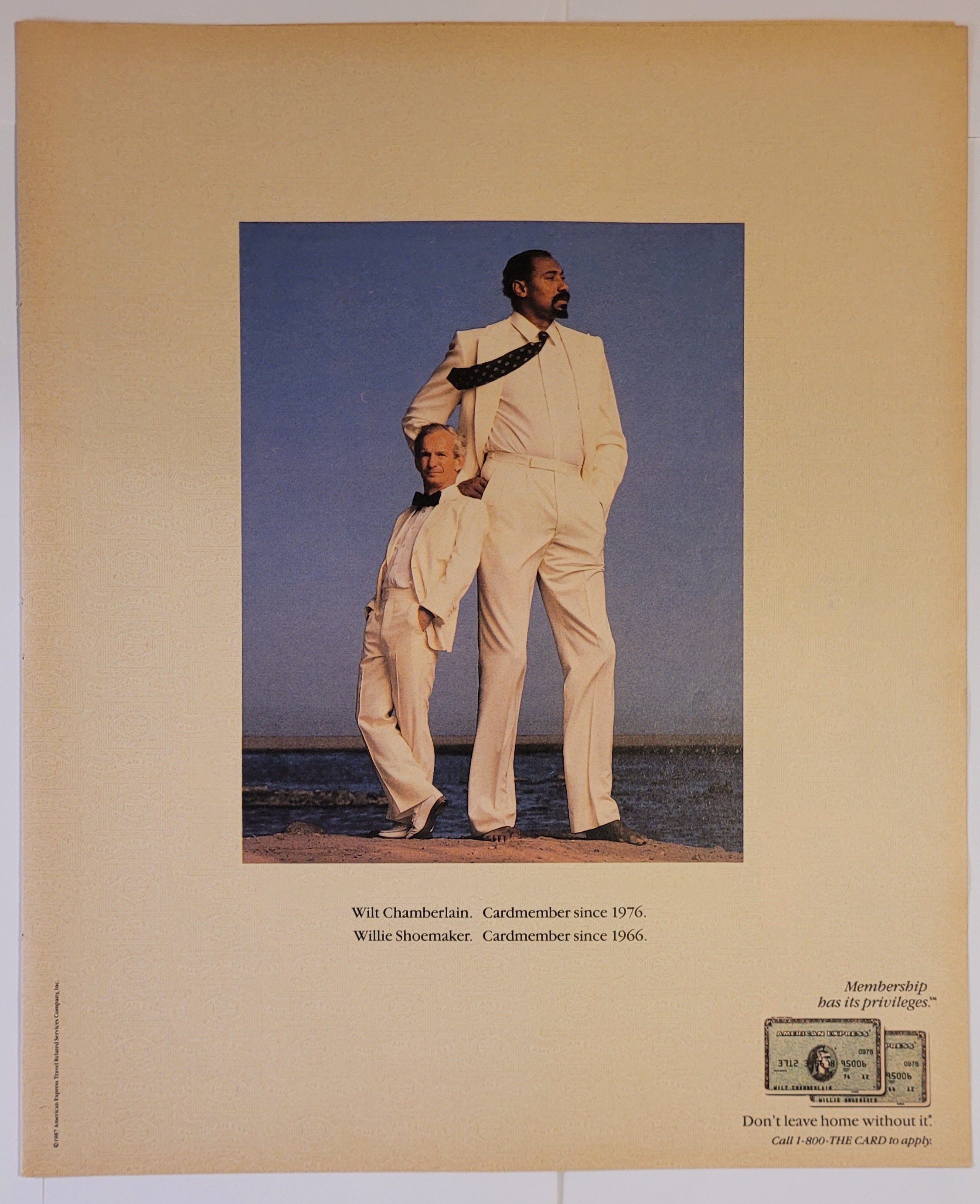 Vintage 1987 Large Format Amex Advertisement W/ Wilt Chamberlain and ...