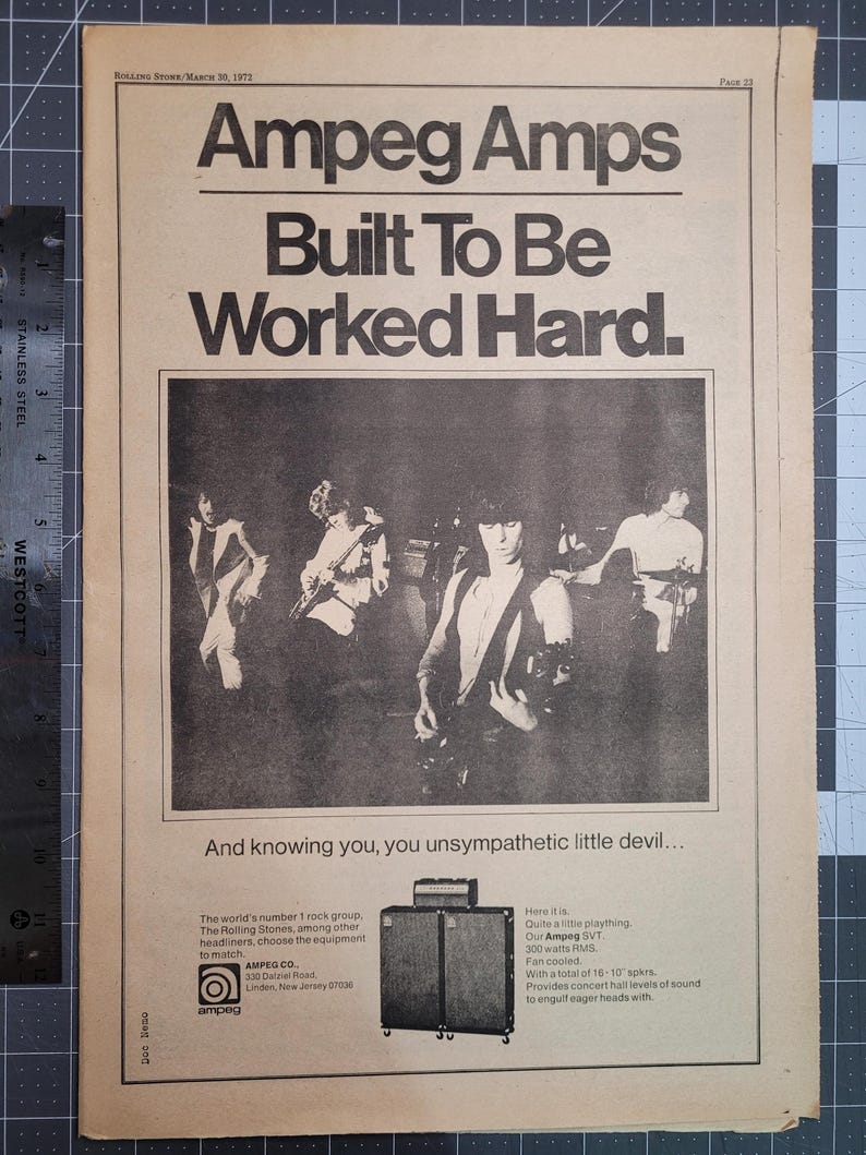 Vintage 1970s AMPEG Amplifiers Magazine Advertisement - Etsy