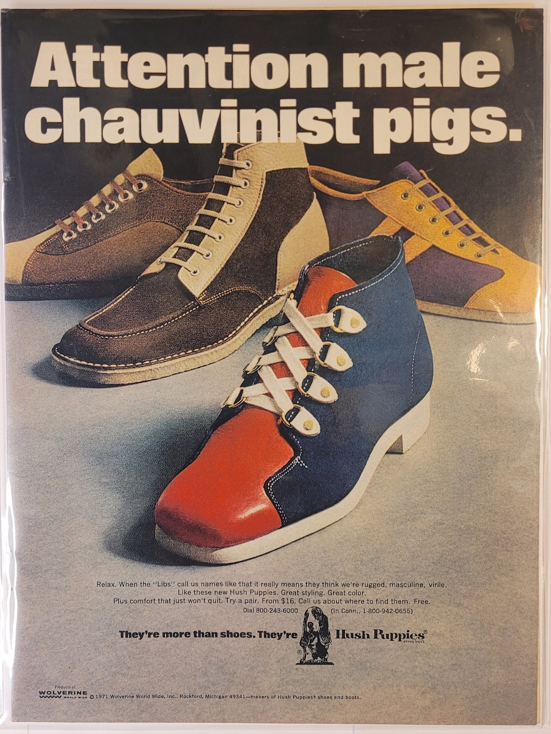 Vintage 1972 HUSH PUPPIES Men's Shoes "male Chauvinist Pigs" Magazine ...