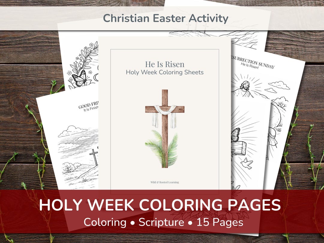 Holy Week Coloring Pages for Kids Christian Printable, Easter Coloring ...