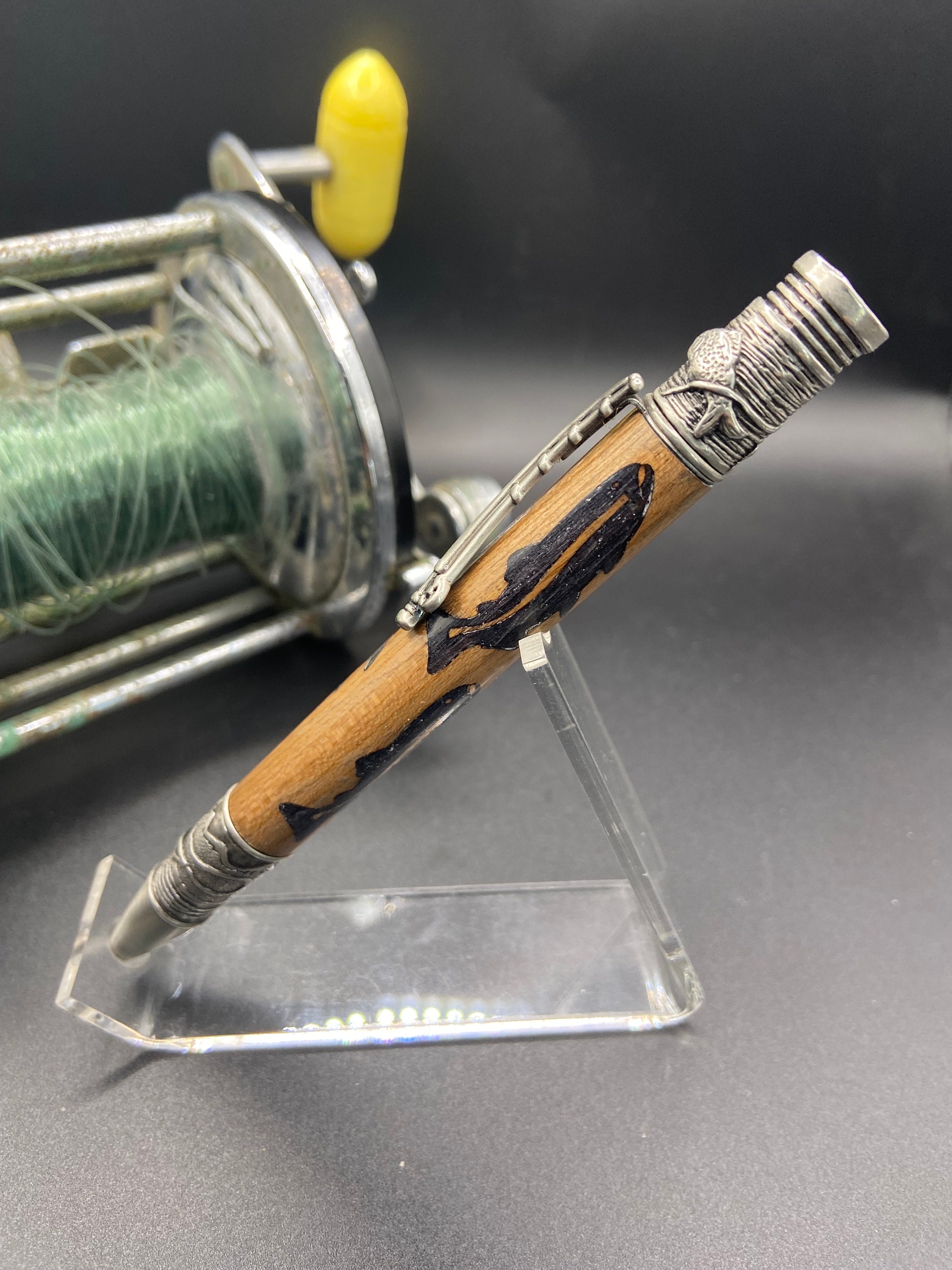 Custom Antique Pewter Fly Fishing Pen - Etsy