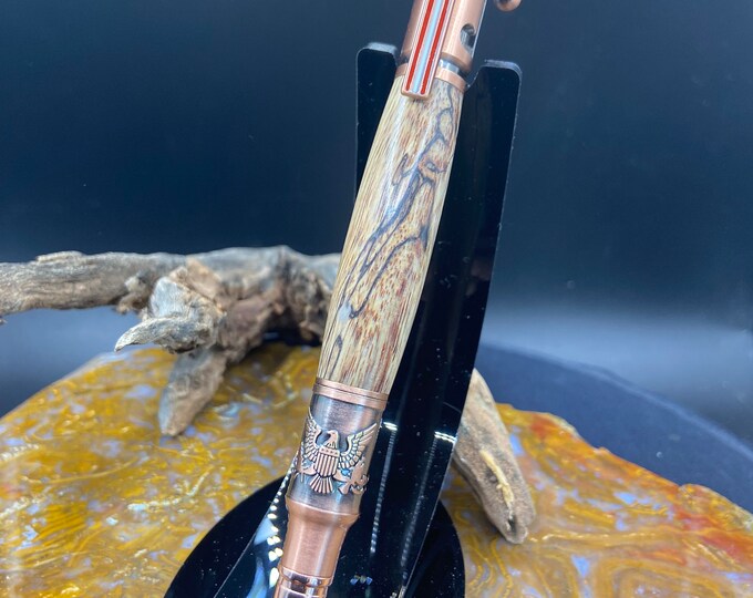 Unique Bald Eagle Flag Pen -exotic Spalted Tamarind Barrel, Smooth Bolt ...