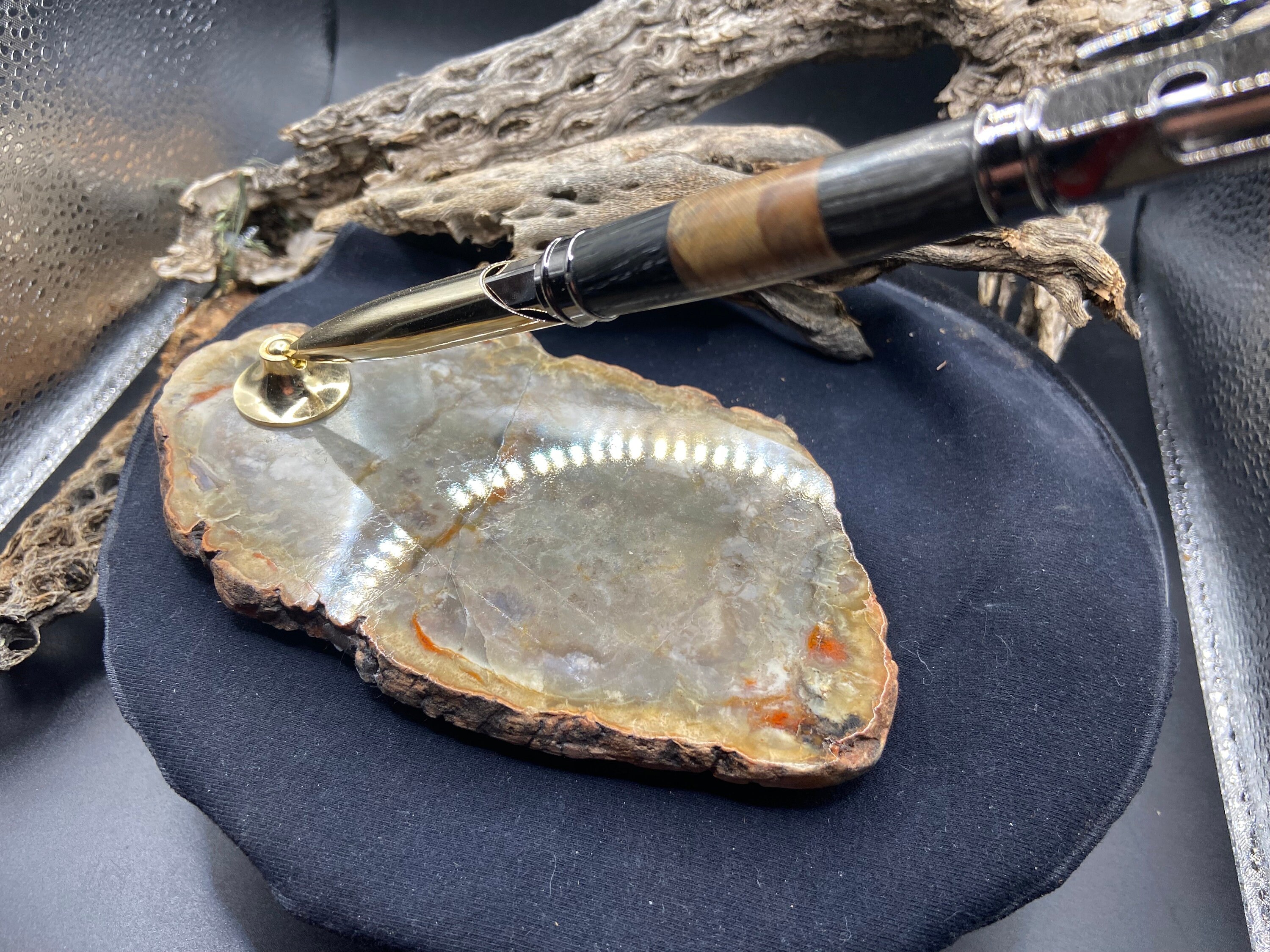 Dinosaur Dung Executive Desk Pen Holder, Coprolite Gemstone Executive ...