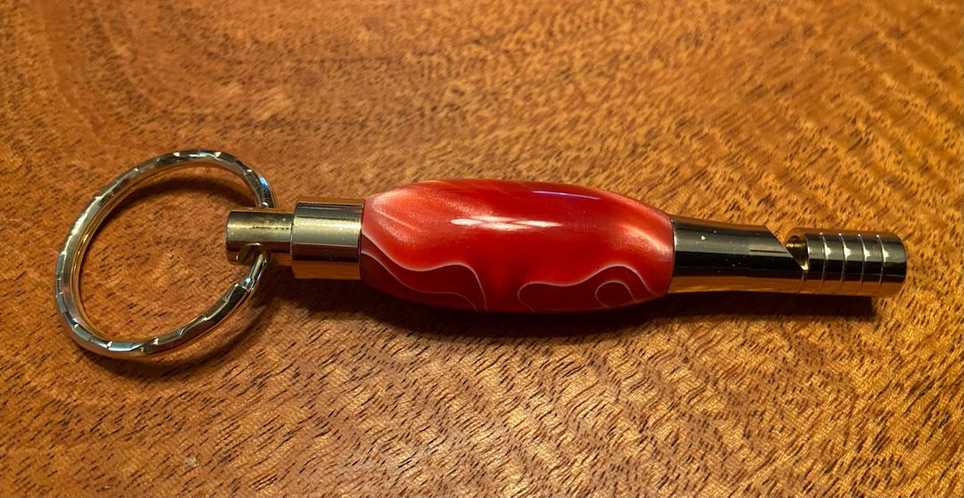 Key Chain High Pitch Whistle 20k Gold Plated - Etsy