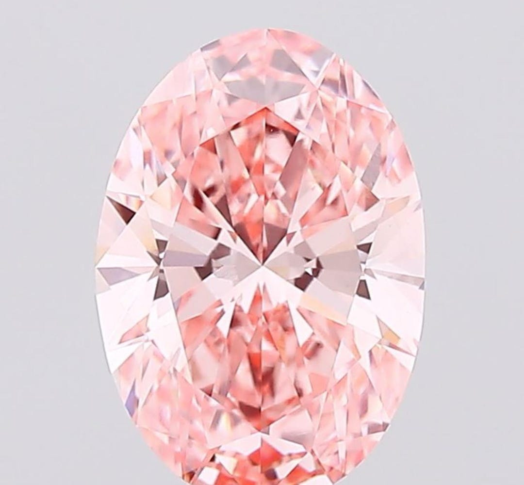 2.00 Ct Vivid Pink Oval Diamond, IGI Certified Pink Oval, Diamond for ...