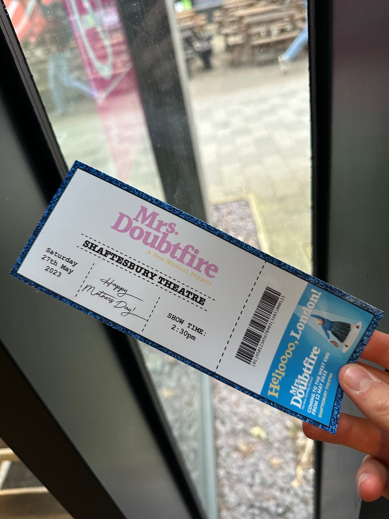 Mrs Doubtfire Musical Custom Theatre Fake | Ticket Surprise Theatre ...