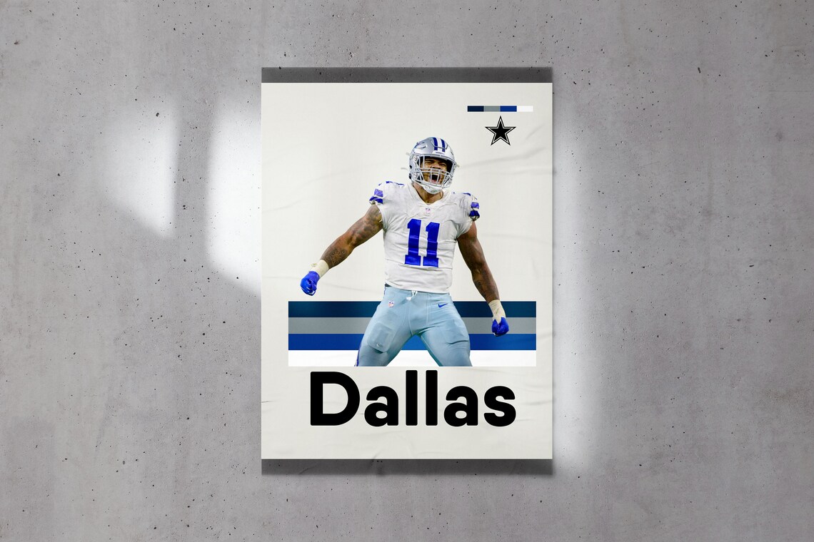 Micah Parsons Digital Art Print, Modern Art, Dallas Cowboys Digital ...