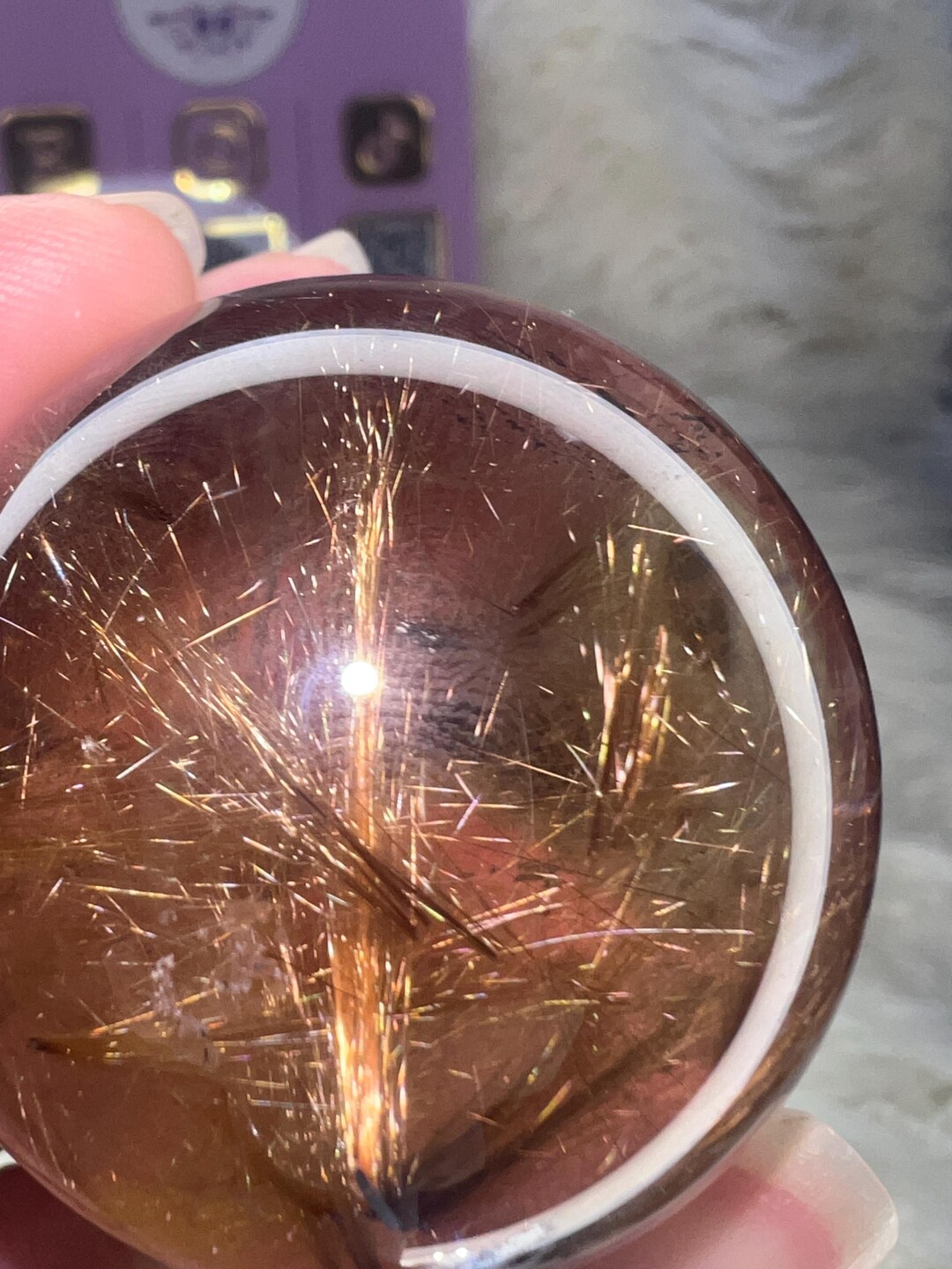 Rutilated Quartz Sphere 47mm Hq Shooting Stars - Etsy