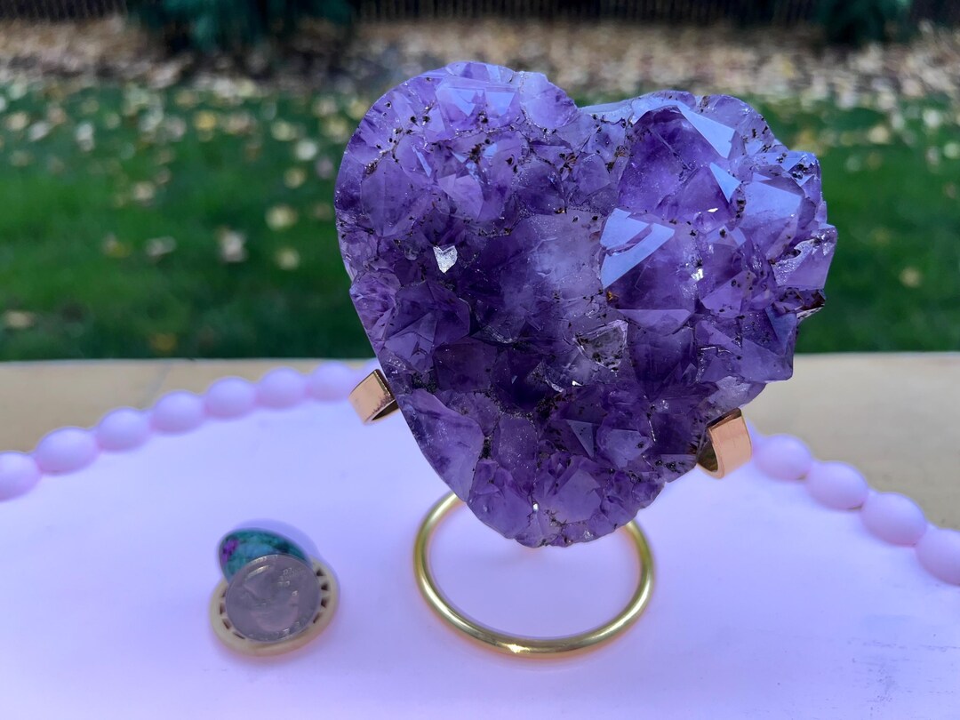 Amethyst Heart Crystal: Spiritual Healing Stone - Etsy