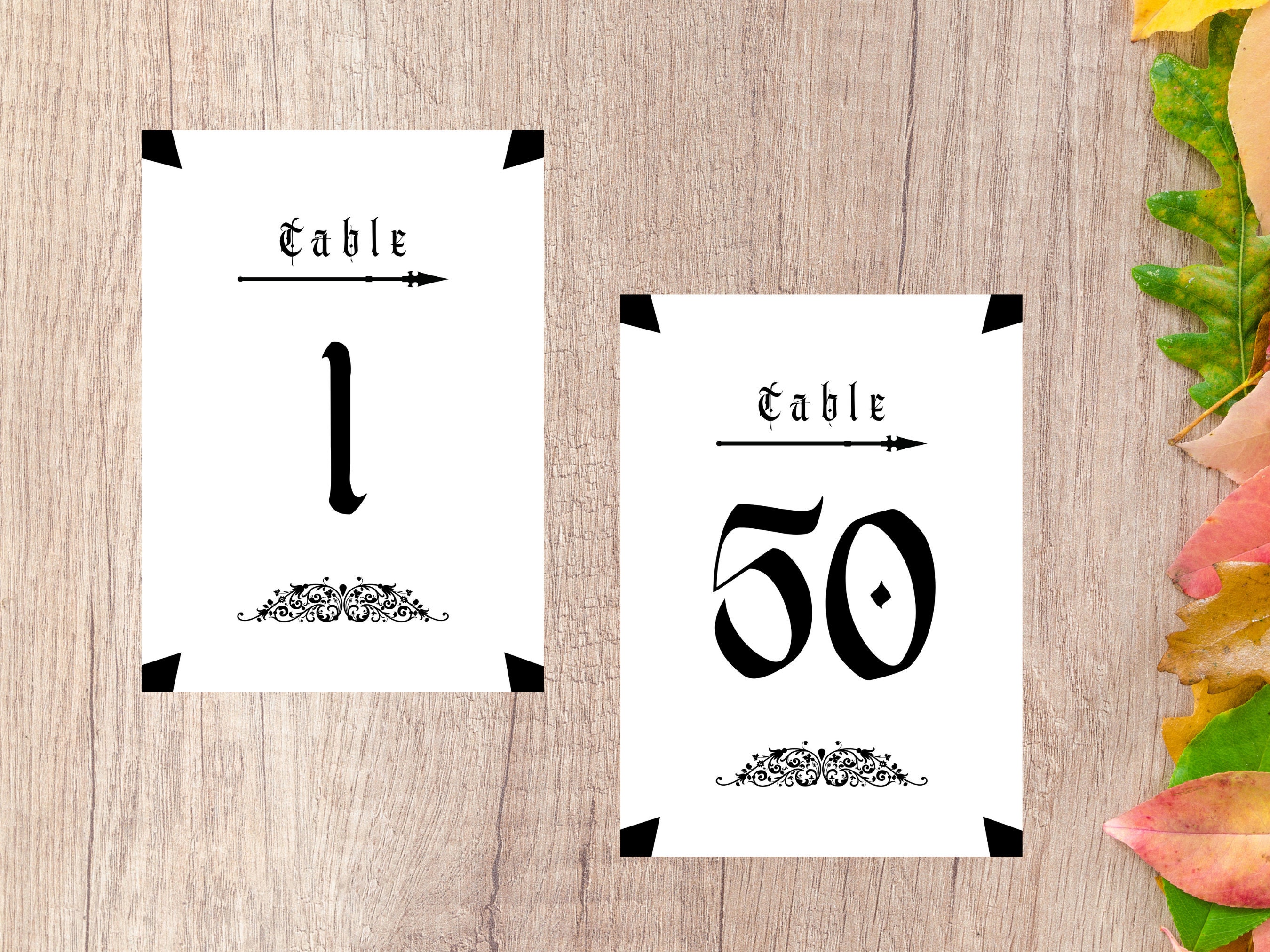 Gothic Event Table Numbers 1-50 Digital Download Wedding - Etsy