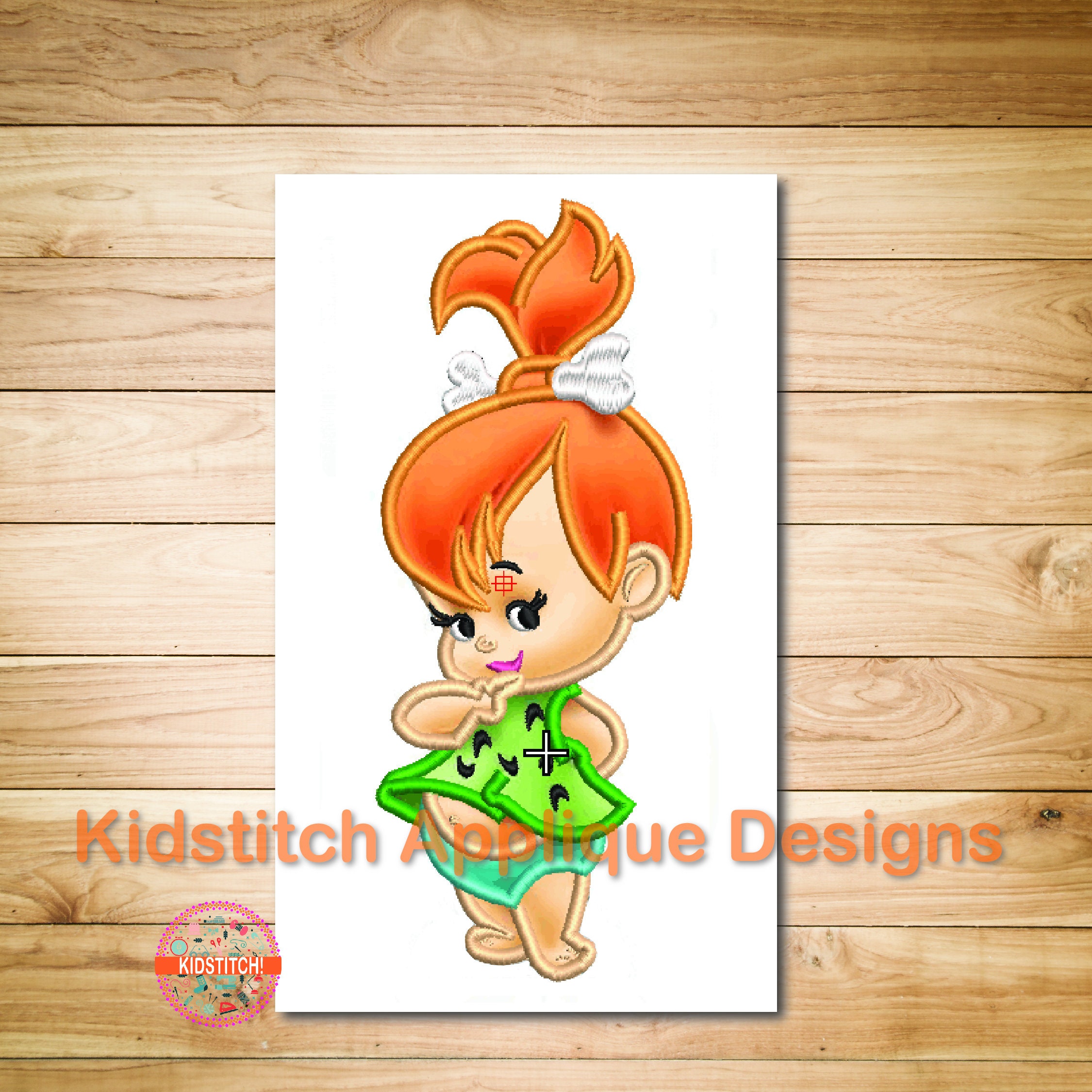 Pebbles the Flintstones Digital Machine Embroidery Applique Design ...