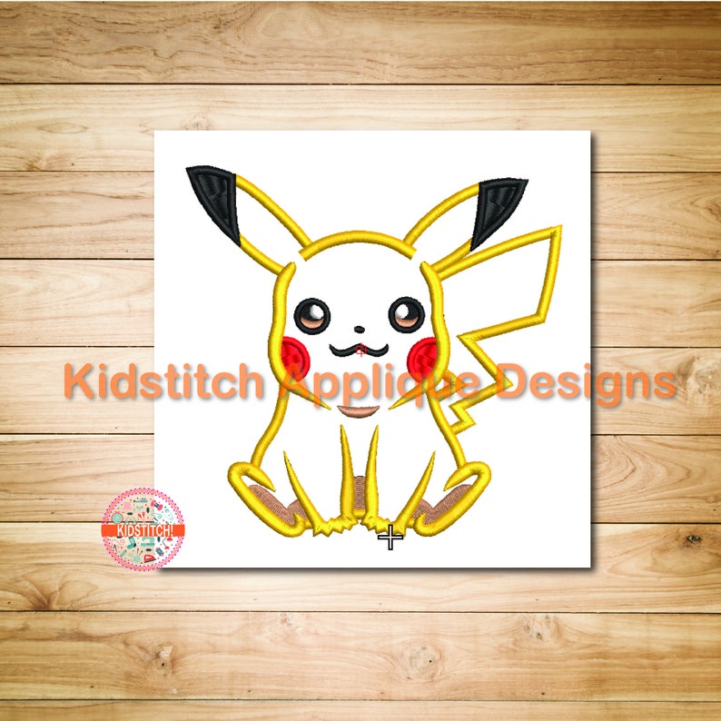 Pikachu Digital Machine Embroidery Applique Design, Pikachuapplique 3 ...