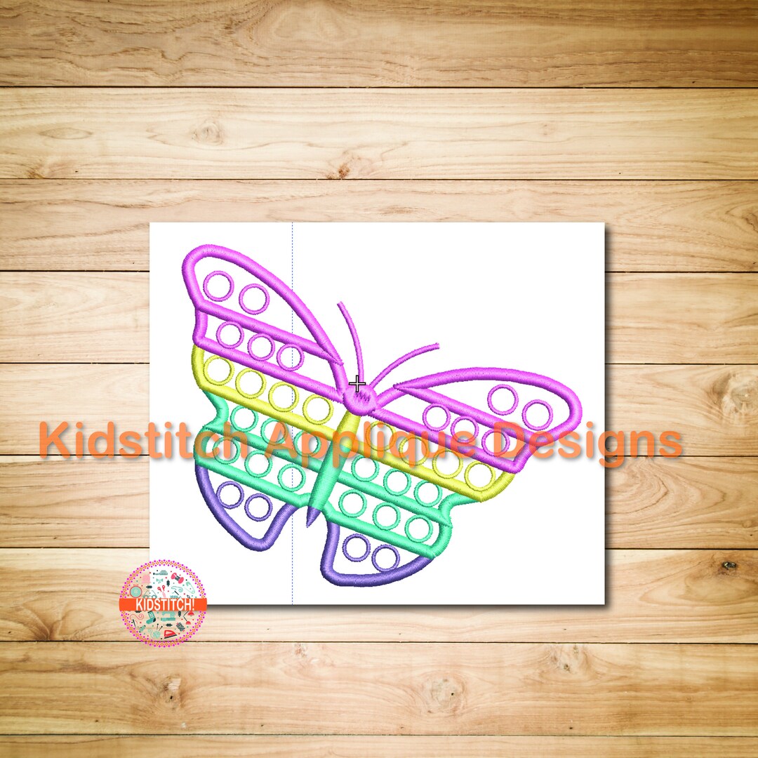 Butterfly Pop It Digital Machine Embroidery Applique Design, Butterfly ...