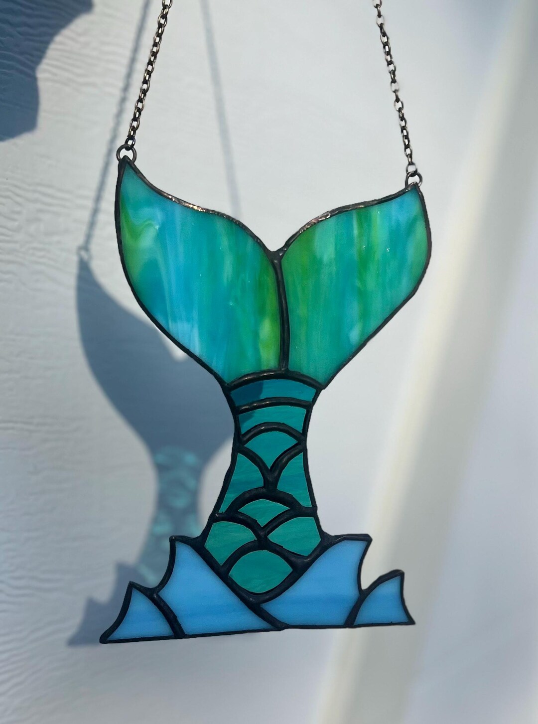 Mermaid Tail Stained Glass Suncatcher - Etsy