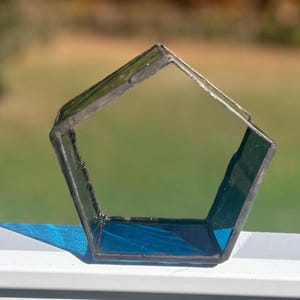 Stained Glass Pentagon Terrarium - Etsy