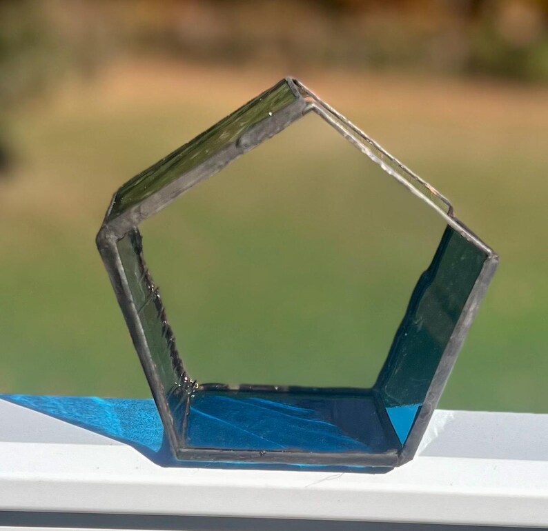 Stained Glass Pentagon Terrarium - Etsy