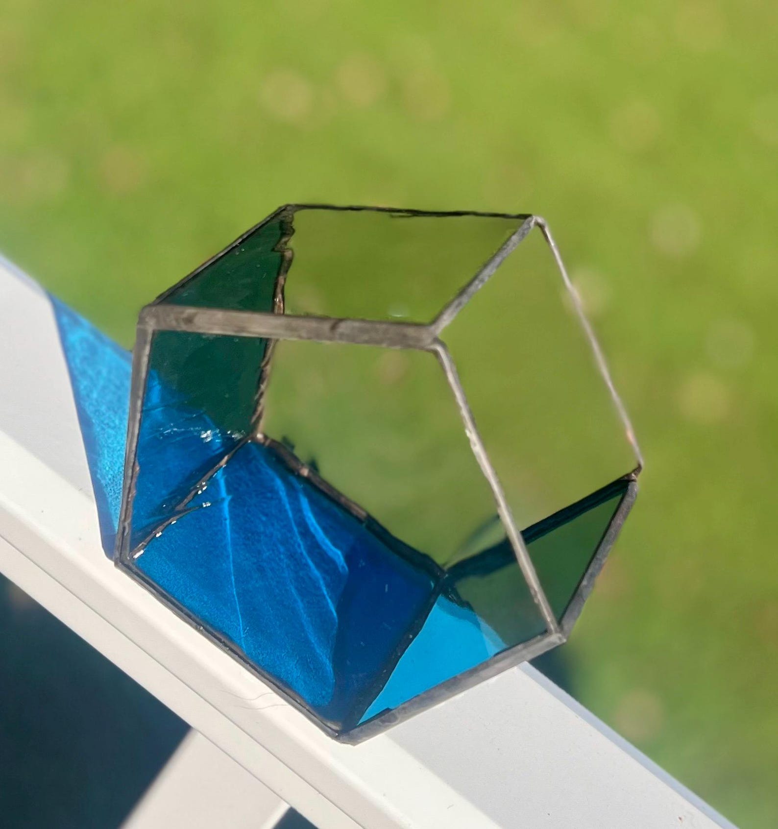 Stained Glass Pentagon Terrarium - Etsy