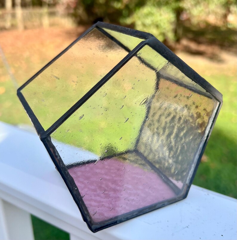 Stained Glass Pentagon Terrarium - Etsy