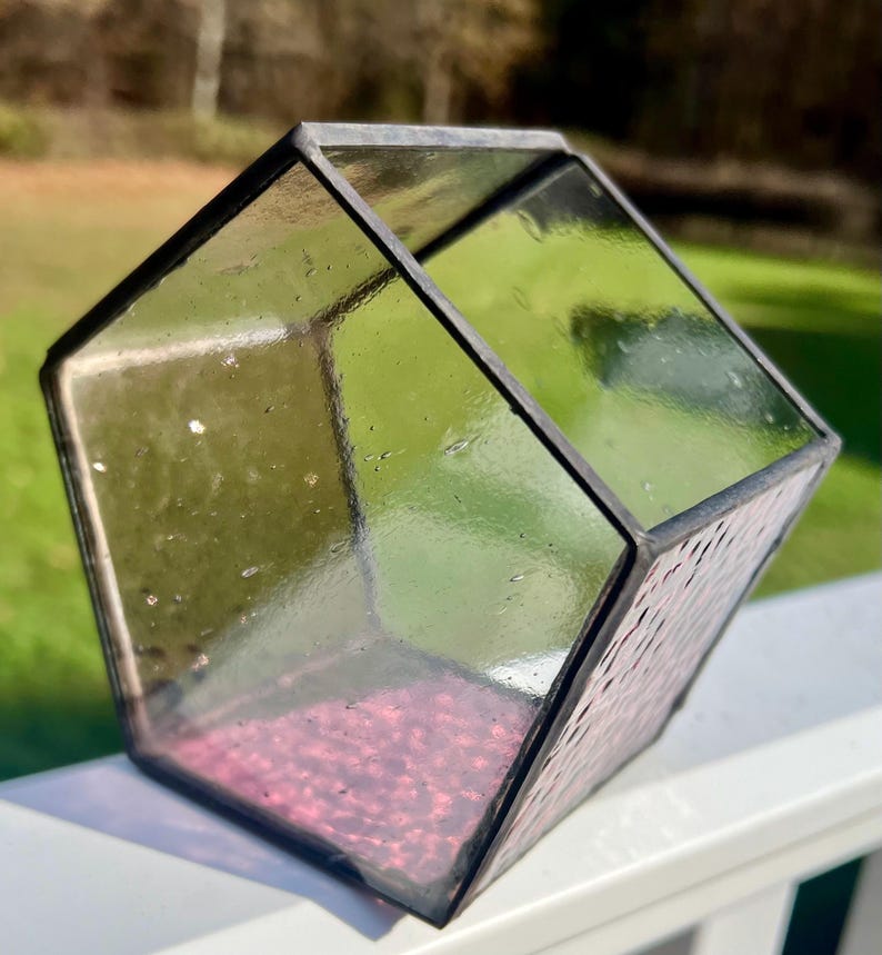 Stained Glass Pentagon Terrarium - Etsy