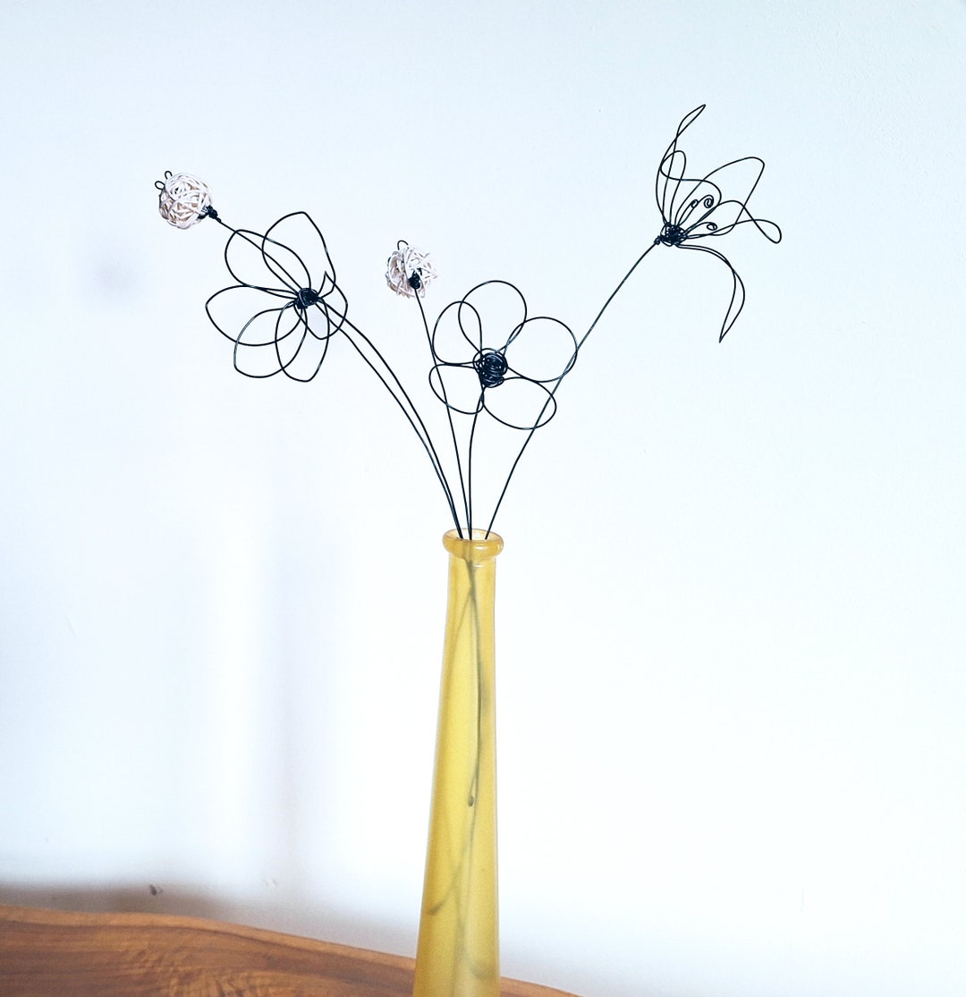 Set of 5 Wire Flowers for Mom/3d Wire Bouquet/mother's Day Gift/metal ...