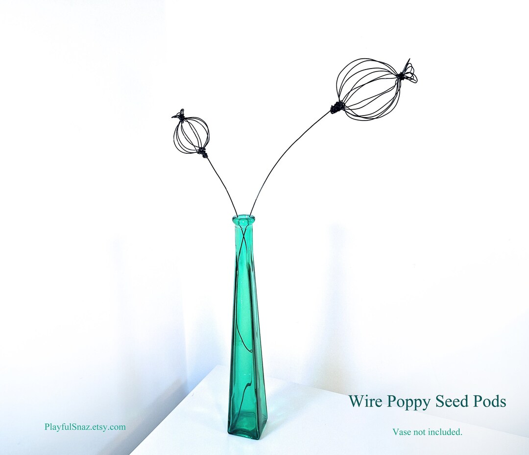 3D Wire Poppy Seed Pods/single Stem Metal Poppy Seed Head/handmade 3D ...