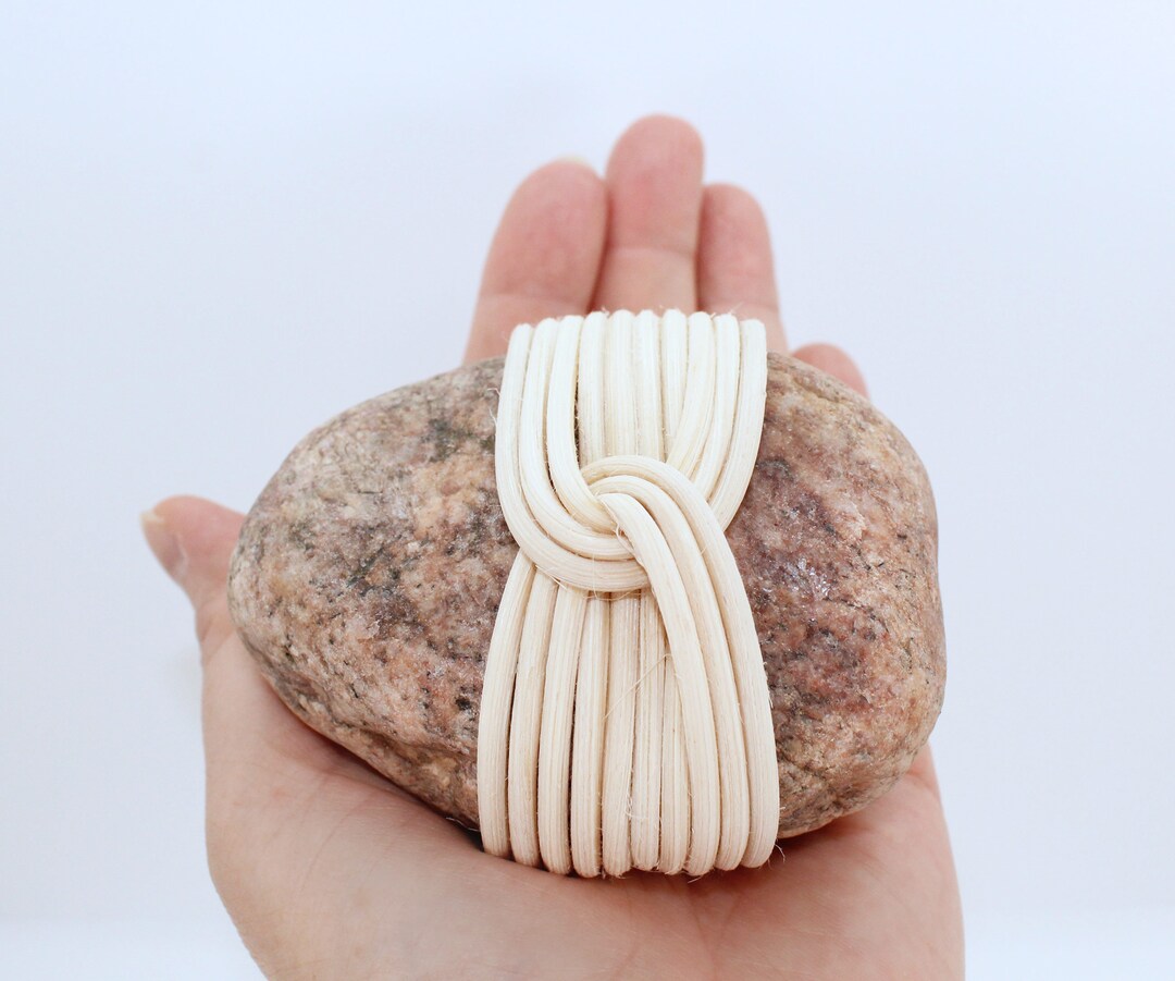 Tenacity and Eternity Handwrapped Zen Rock/rattan Wrapped Rock/japanese ...